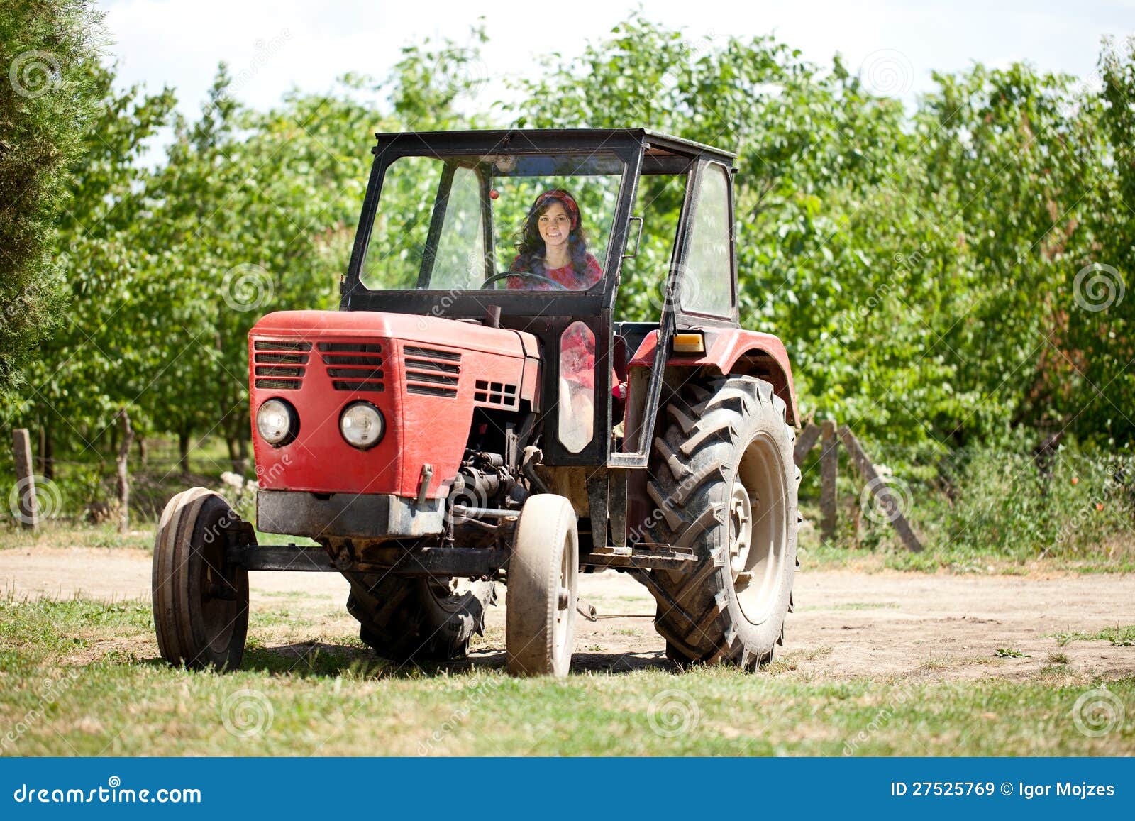 Young girl driving tractor stock image. Image of farmer - 27525769