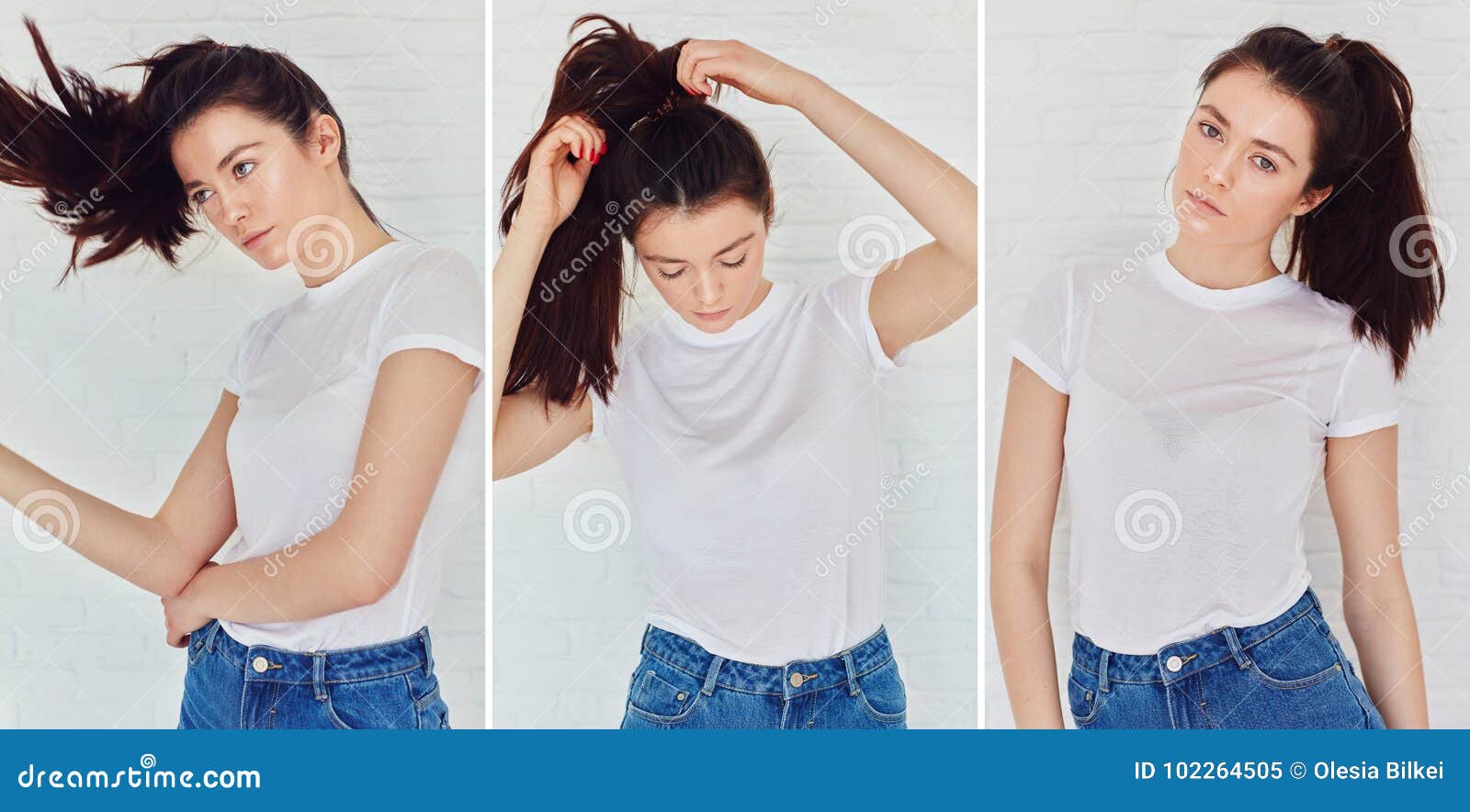 Young Girl in Dynamic Posing on Model Test Shoot with Natural Da Stock ...