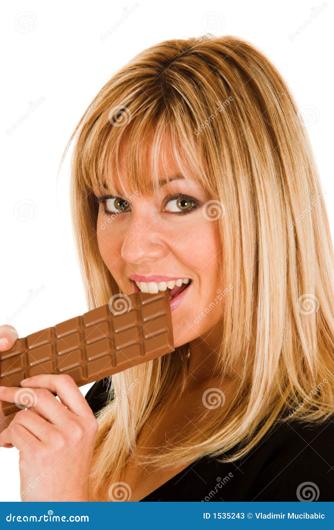 Young Girl Eating Chocolate Stock Image - Image of confectionery ...
