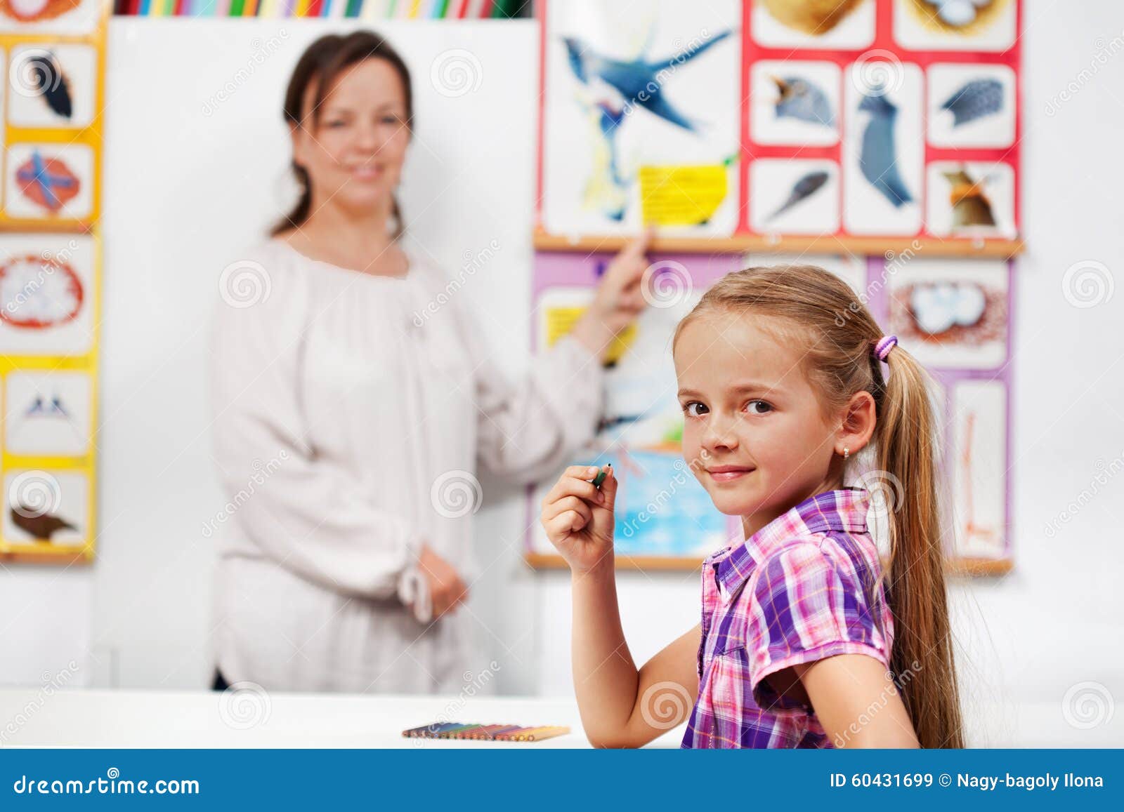 Young Girl in Elementary Science Class Stock Image - Image of lifestyle ...