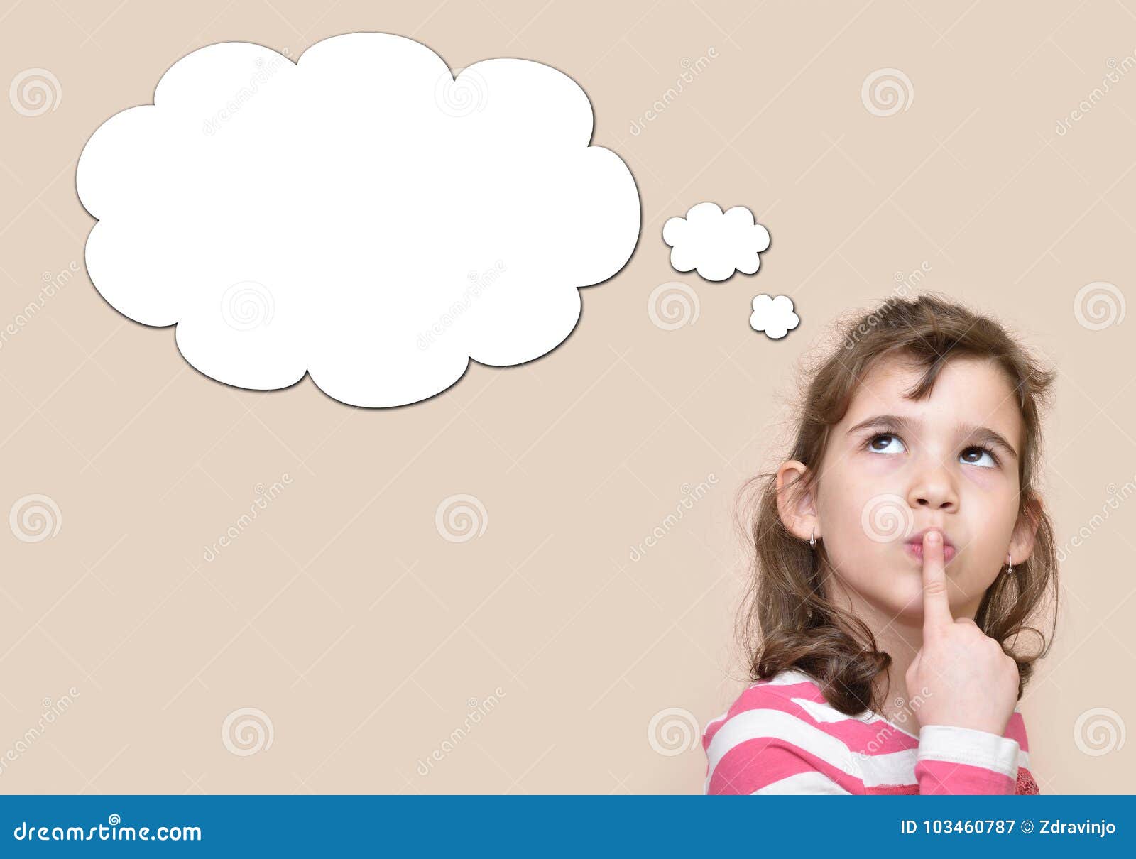 Young Girl with an Empty Thought Bubble Stock Image - Image of child ...