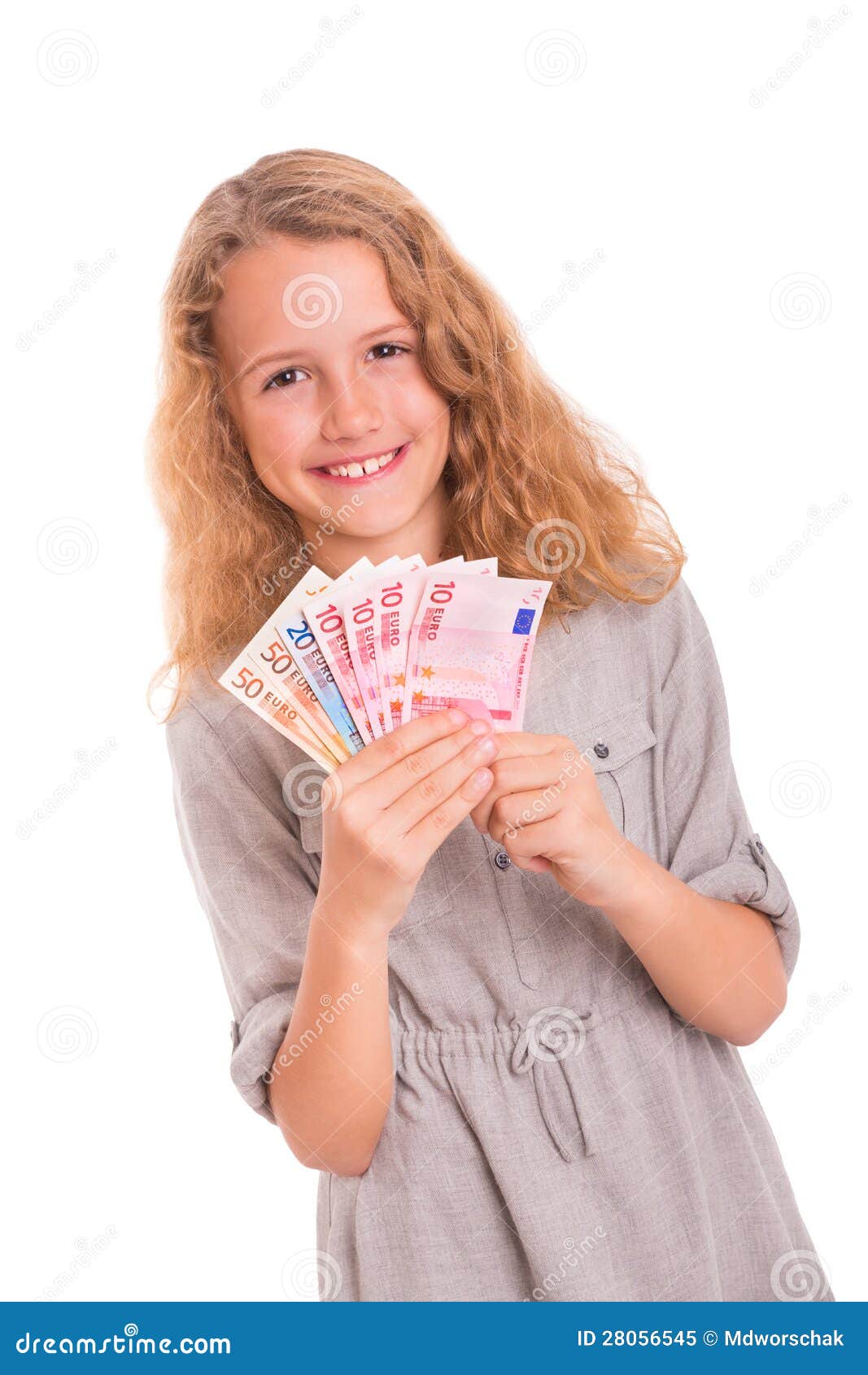 Young Girl with Euro Banknotes Stock Image - Image of blond, beautiful ...
