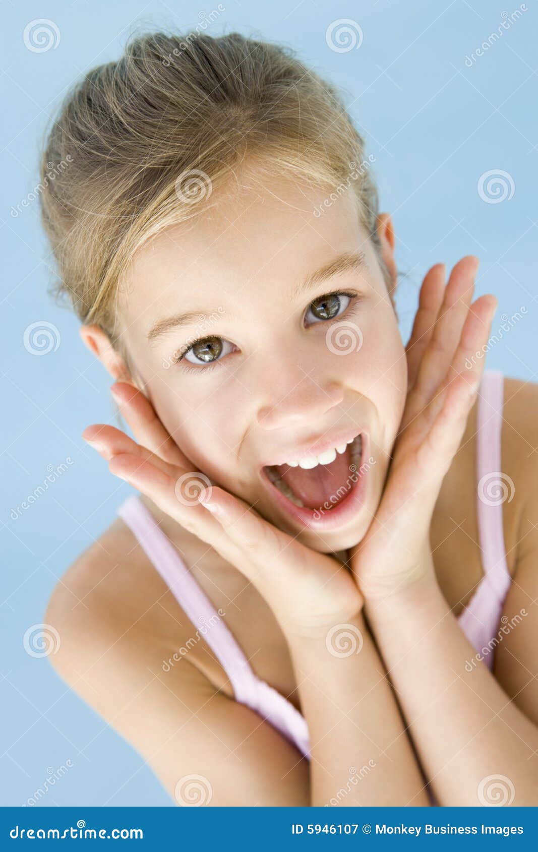 Young Girl Excited and Happy Stock Image - Image of shock, high: 5946107