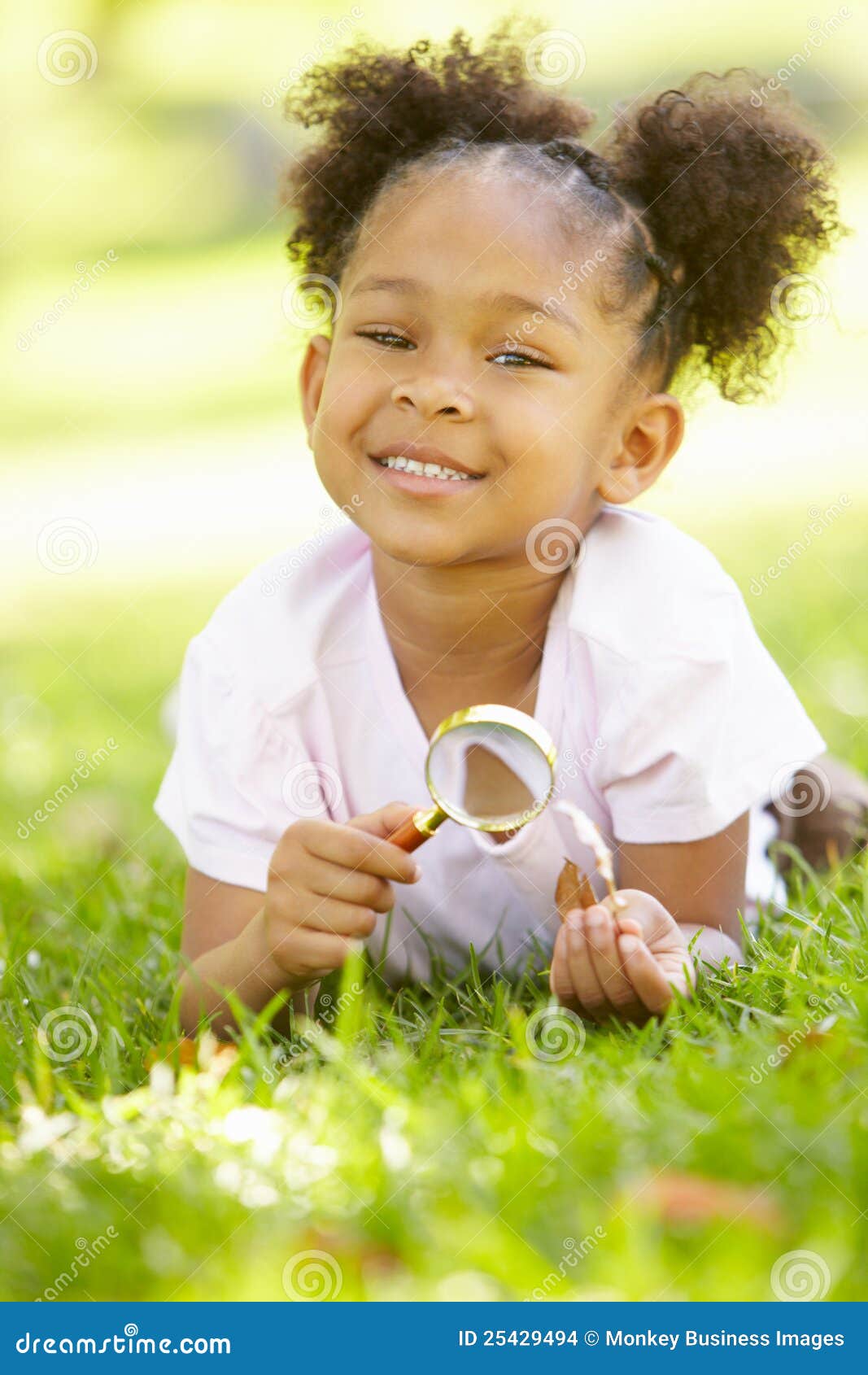 Young Girl Exploring Nature Stock Photo - Image of american, depth ...