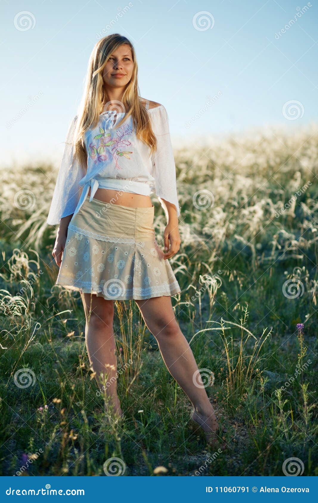 Young girl in field stock image. Image of model, ethereal - 11060791