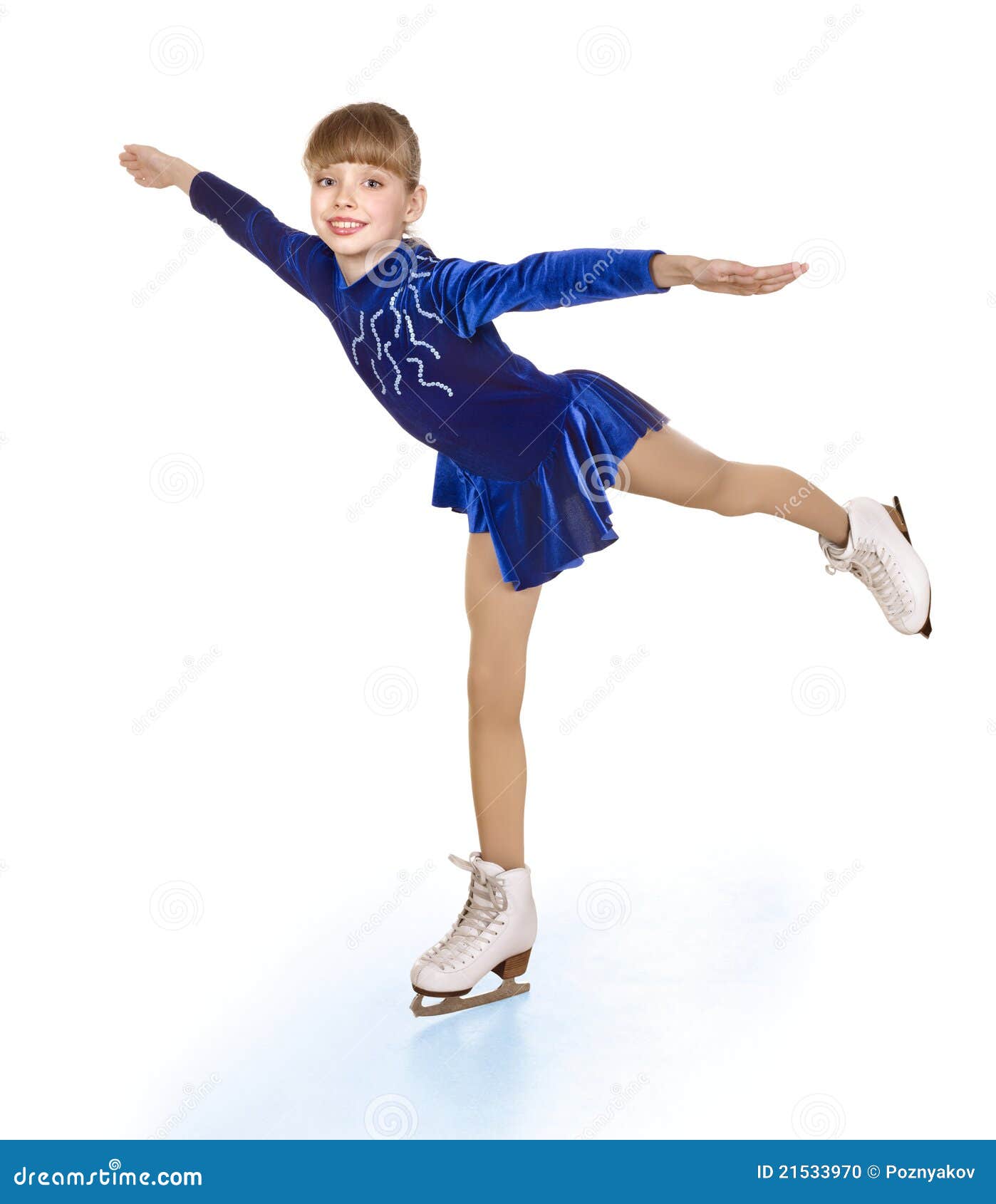 Young Girl Figure Skating.. Stock Photo - Image of portrait, girl: 21533970