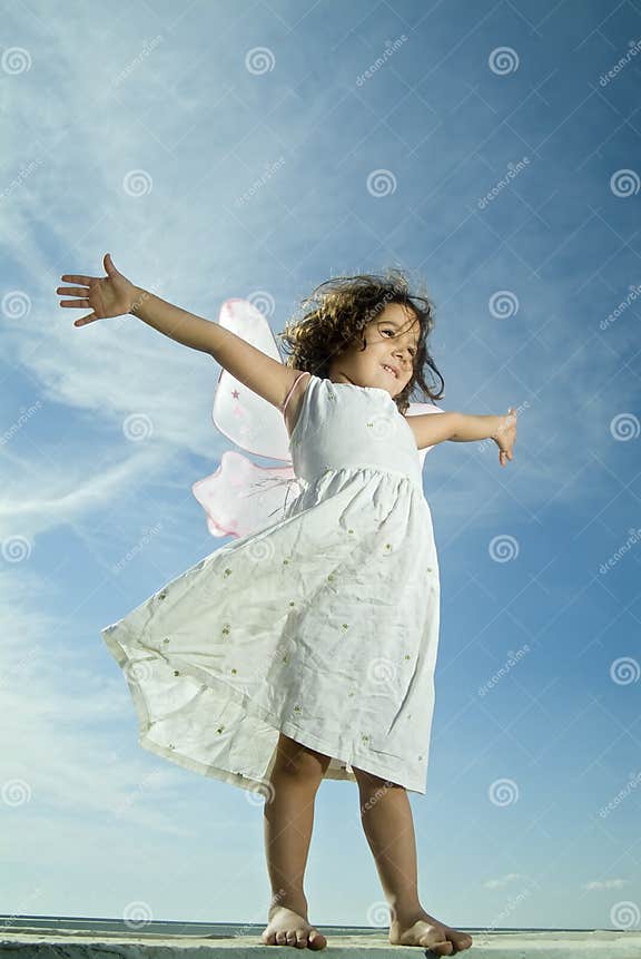 Young girl flying stock photo. Image of cheerful, beauty - 3485528