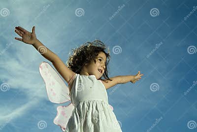 Young girl flying stock image. Image of beauty, high, happy - 3485531