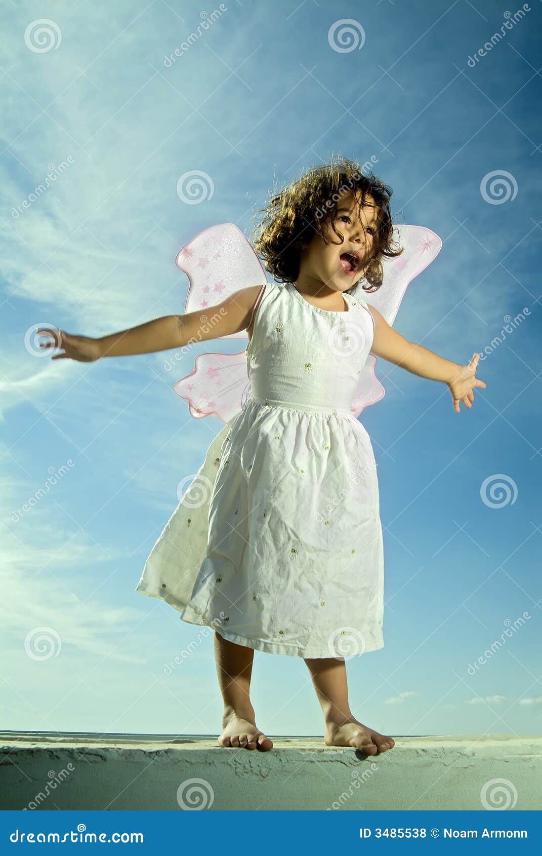 Young girl flying stock photo. Image of angel, fairy, azure - 3485538