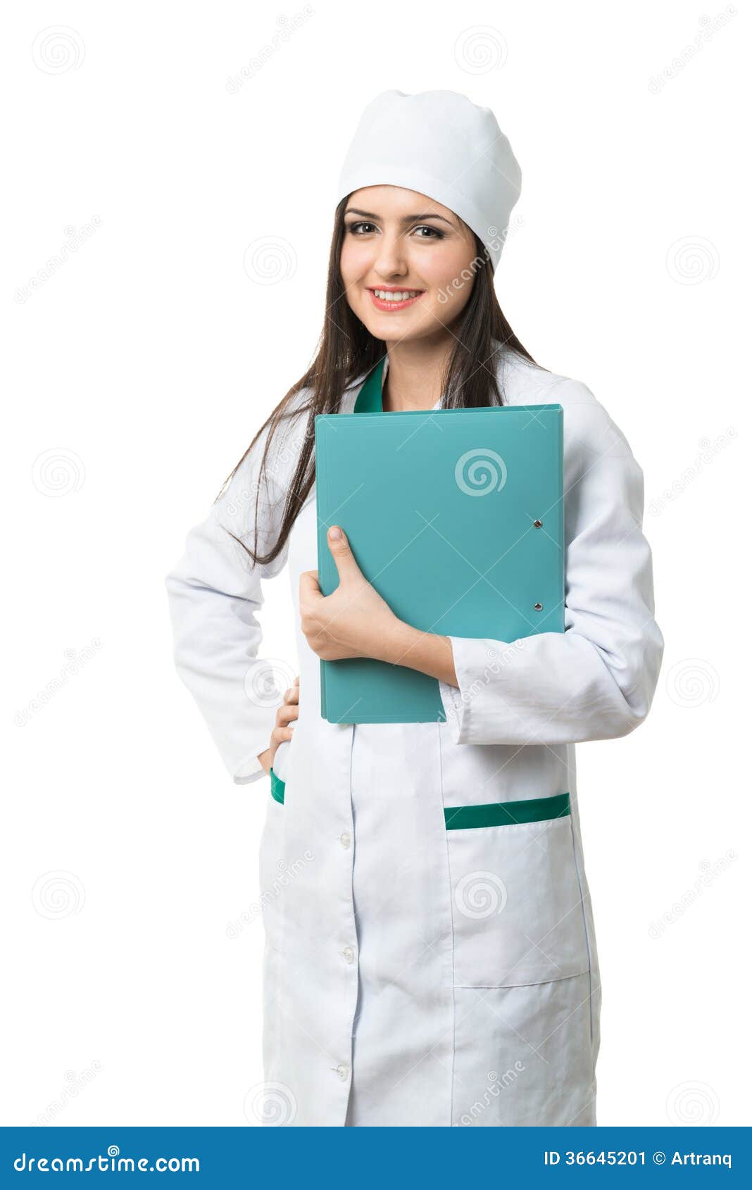 Young Girl with a Folder Intern Stock Image - Image of science ...