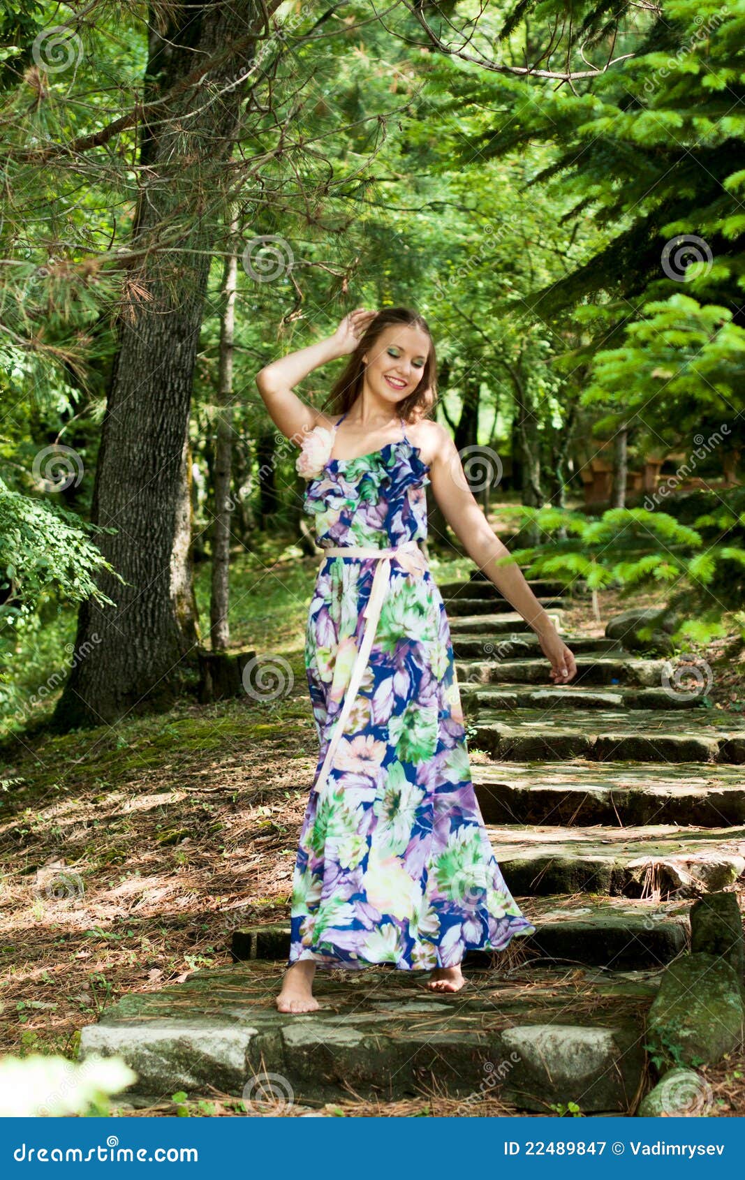 Young girl in the forest stock image. Image of park, freedom - 22489847