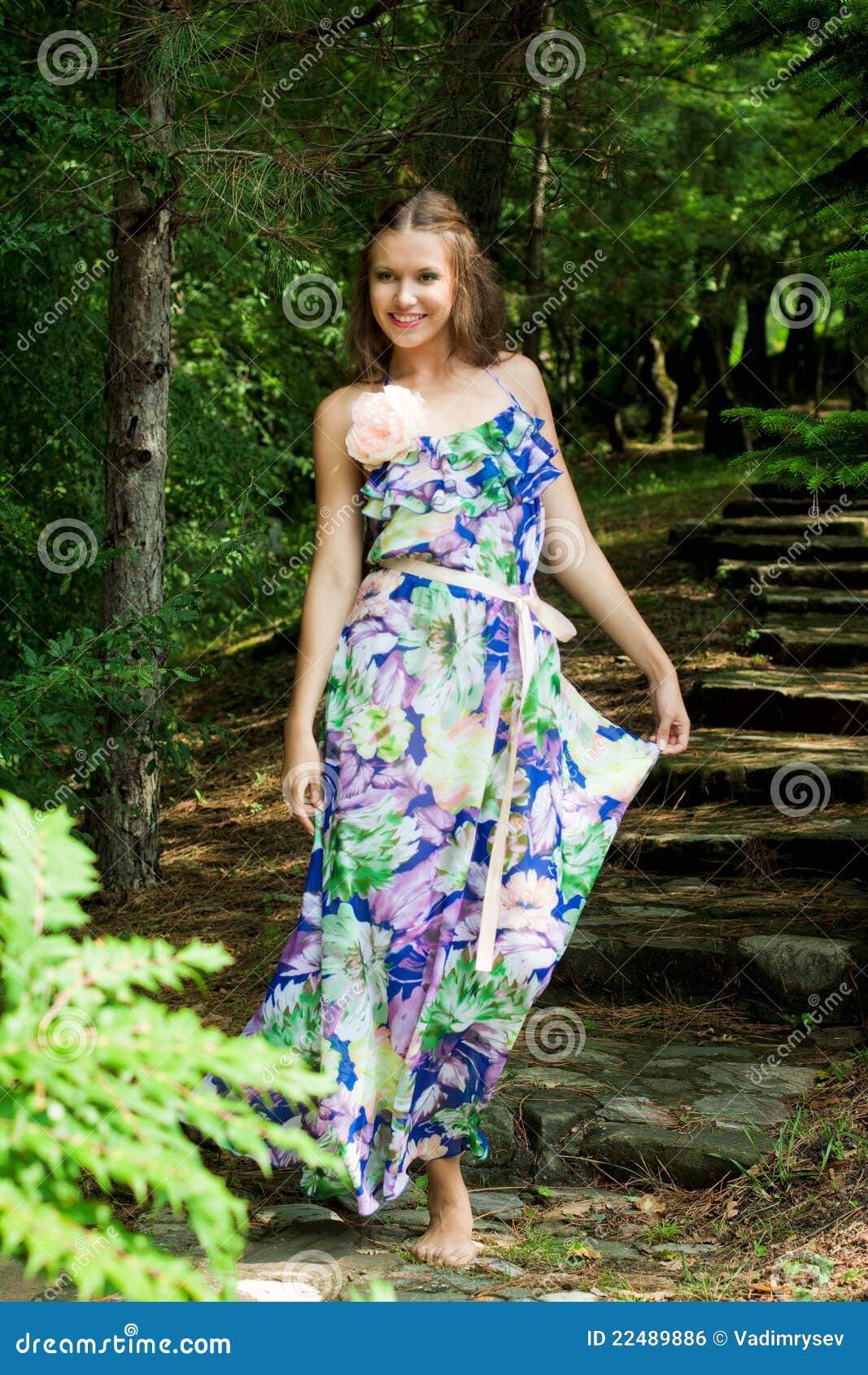 Young girl in the forest stock photo. Image of lady, attractive - 22489886