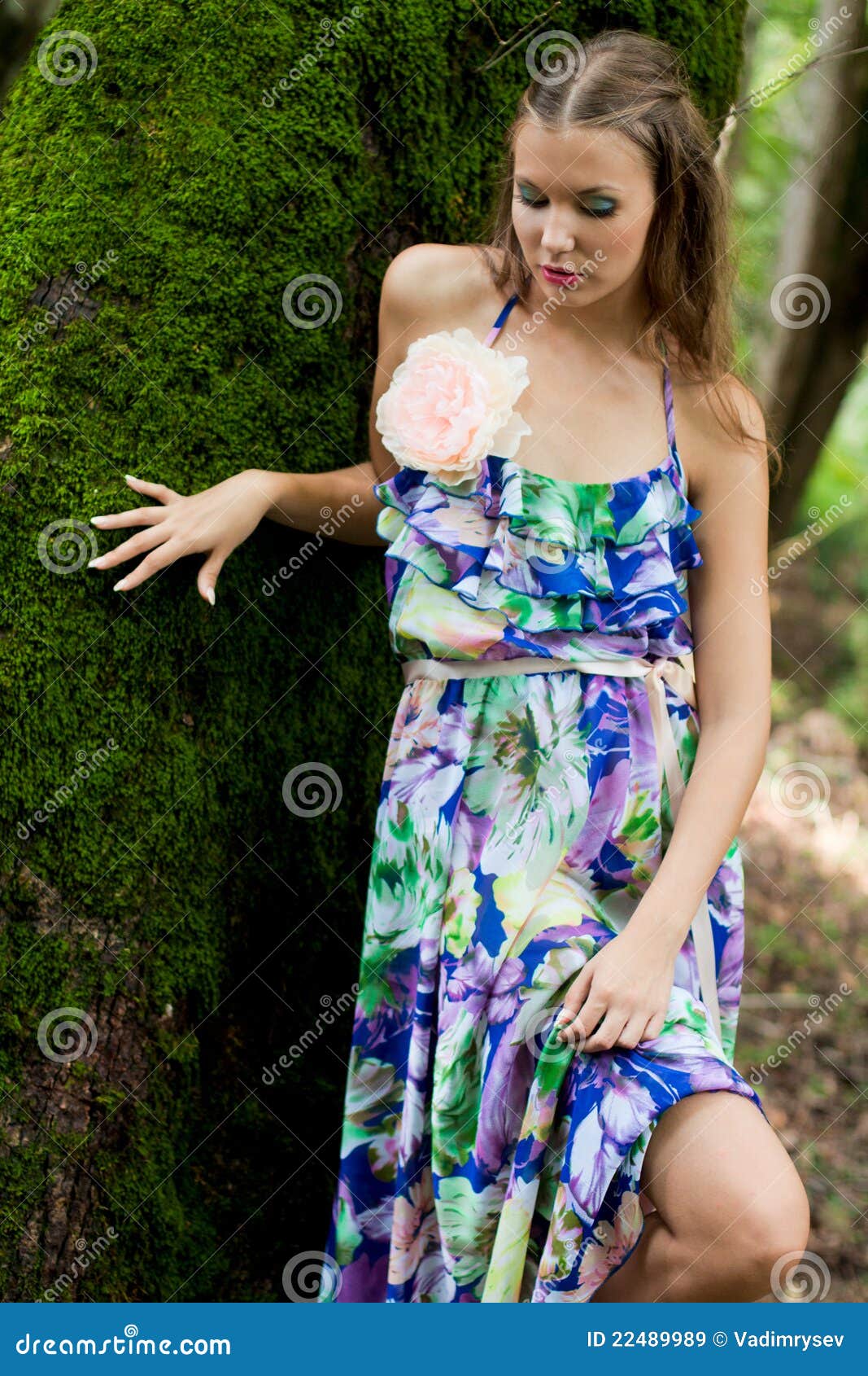 Young girl in the forest stock image. Image of human - 22489989