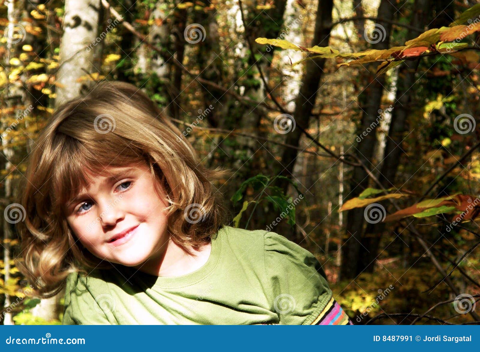 Young girl in the forest stock image. Image of eyes, infant - 8487991