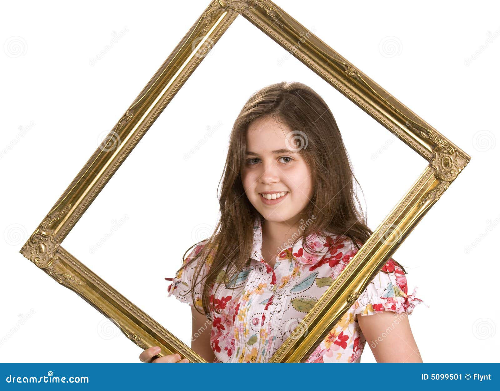 Young girl in a frame stock image. Image of female, active - 5099501
