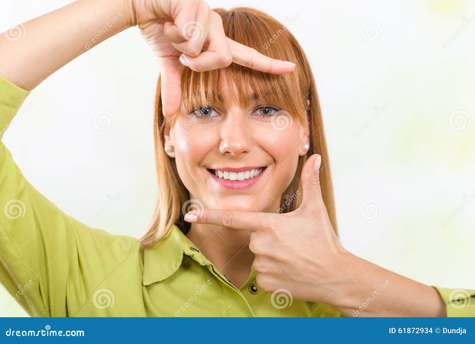 Young Girl Framing Her Face with Hands Stock Photo - Image of portrait ...