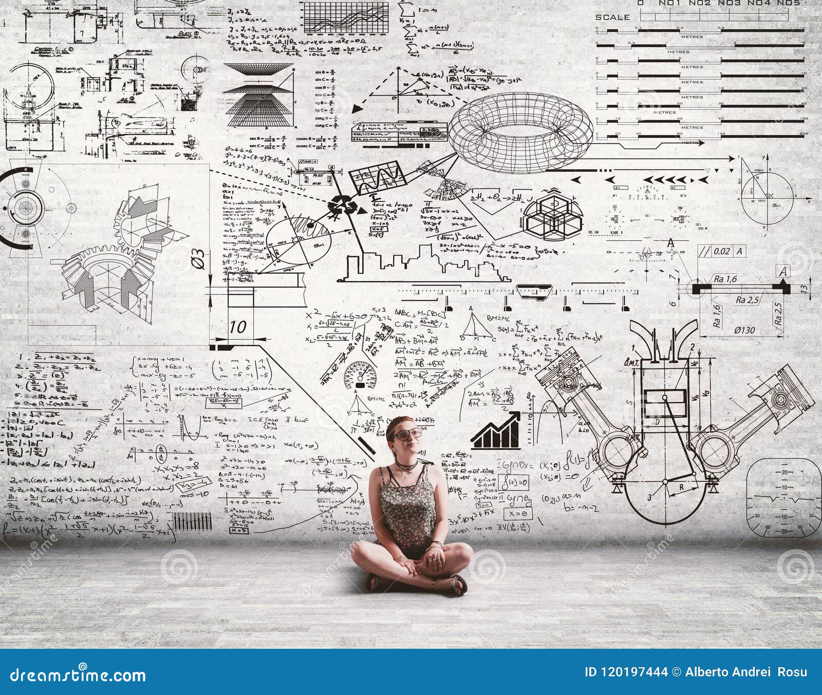 Math Formulas Room Stock Photography | CartoonDealer.com #120197444