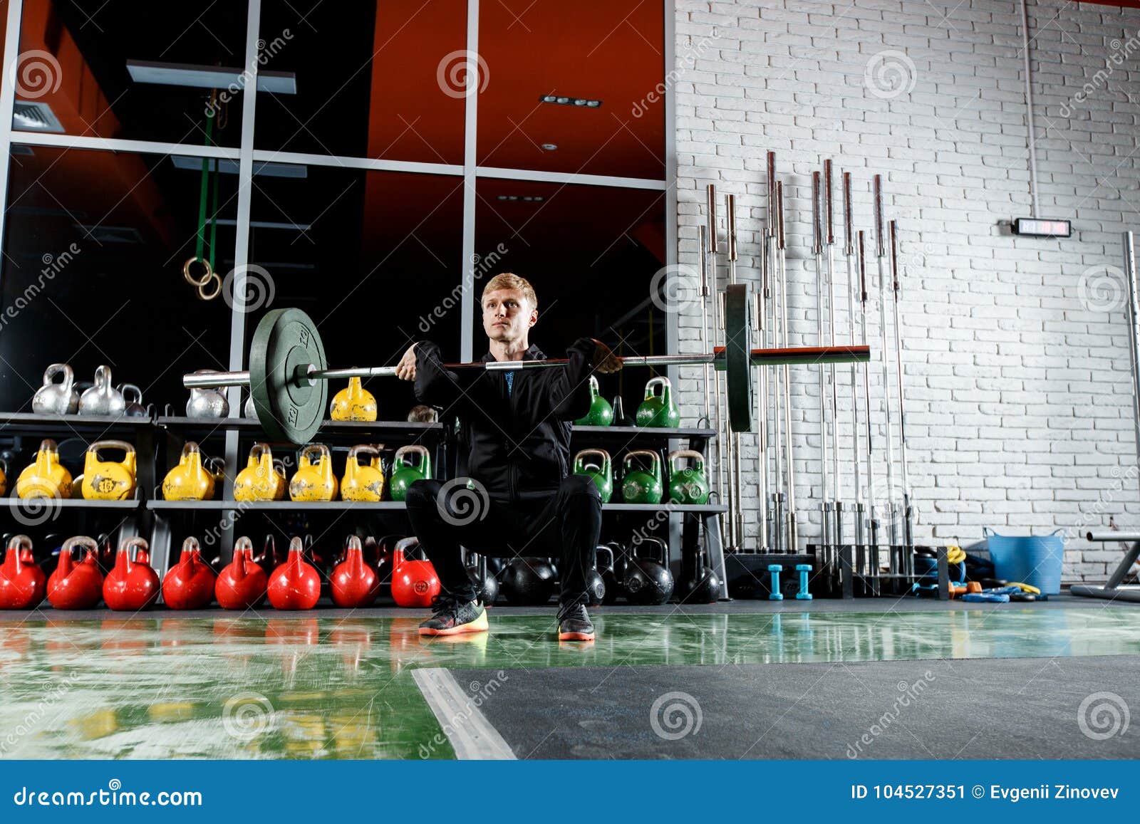 The Girl is Getting Ready for the Exercise with the Trainer Stock Image ...