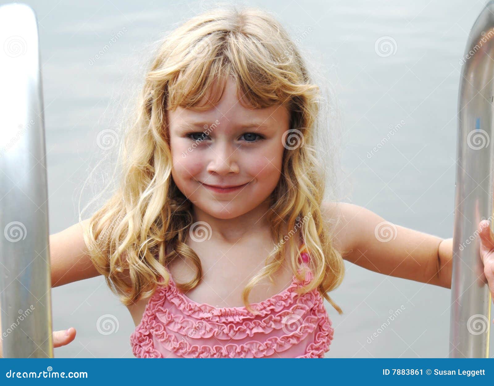 Young Girl Getting into Water Stock Image - Image of nature, activity ...