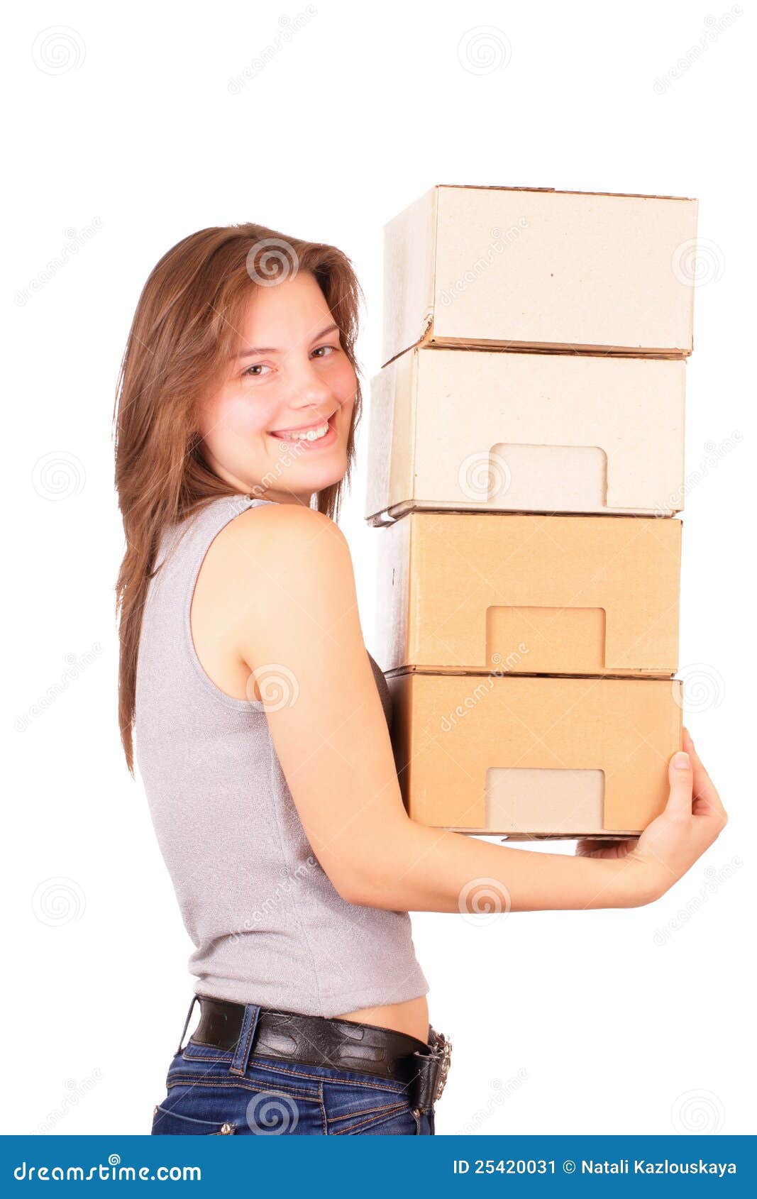 Young Girl is Going To Move into a New House Stock Image - Image of ...