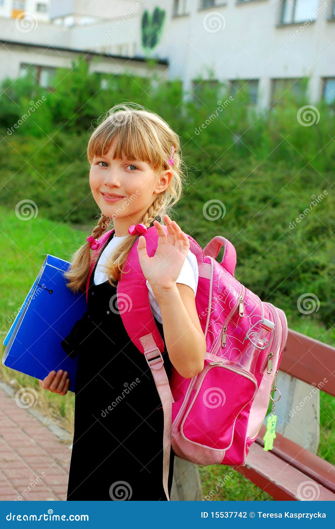 Young girl going to school stock photo. Image of knowledge - 15537742