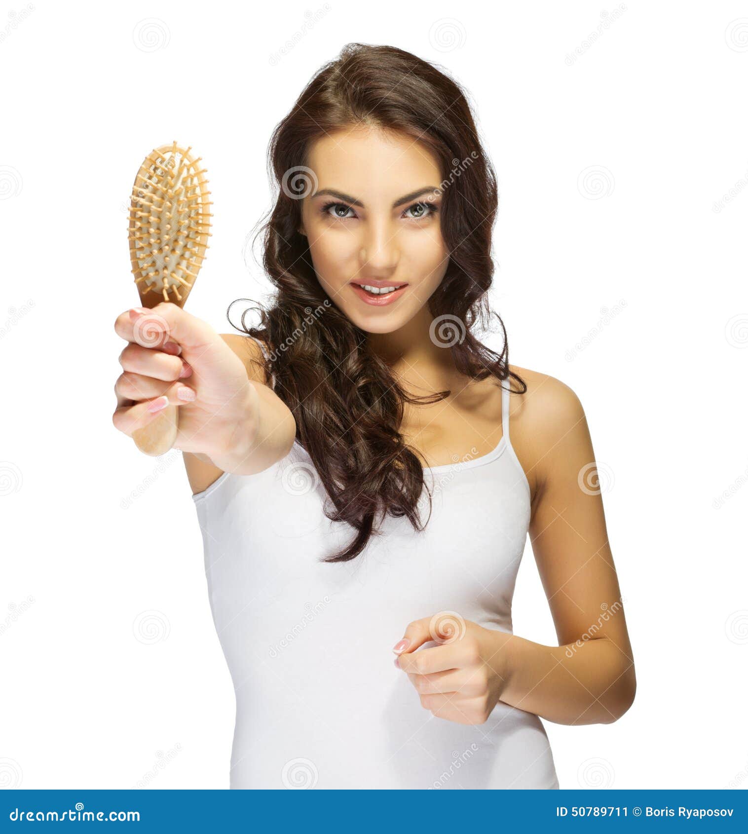 Young Girl With Hair Brush Stock Image Image Of Beauty 50789711