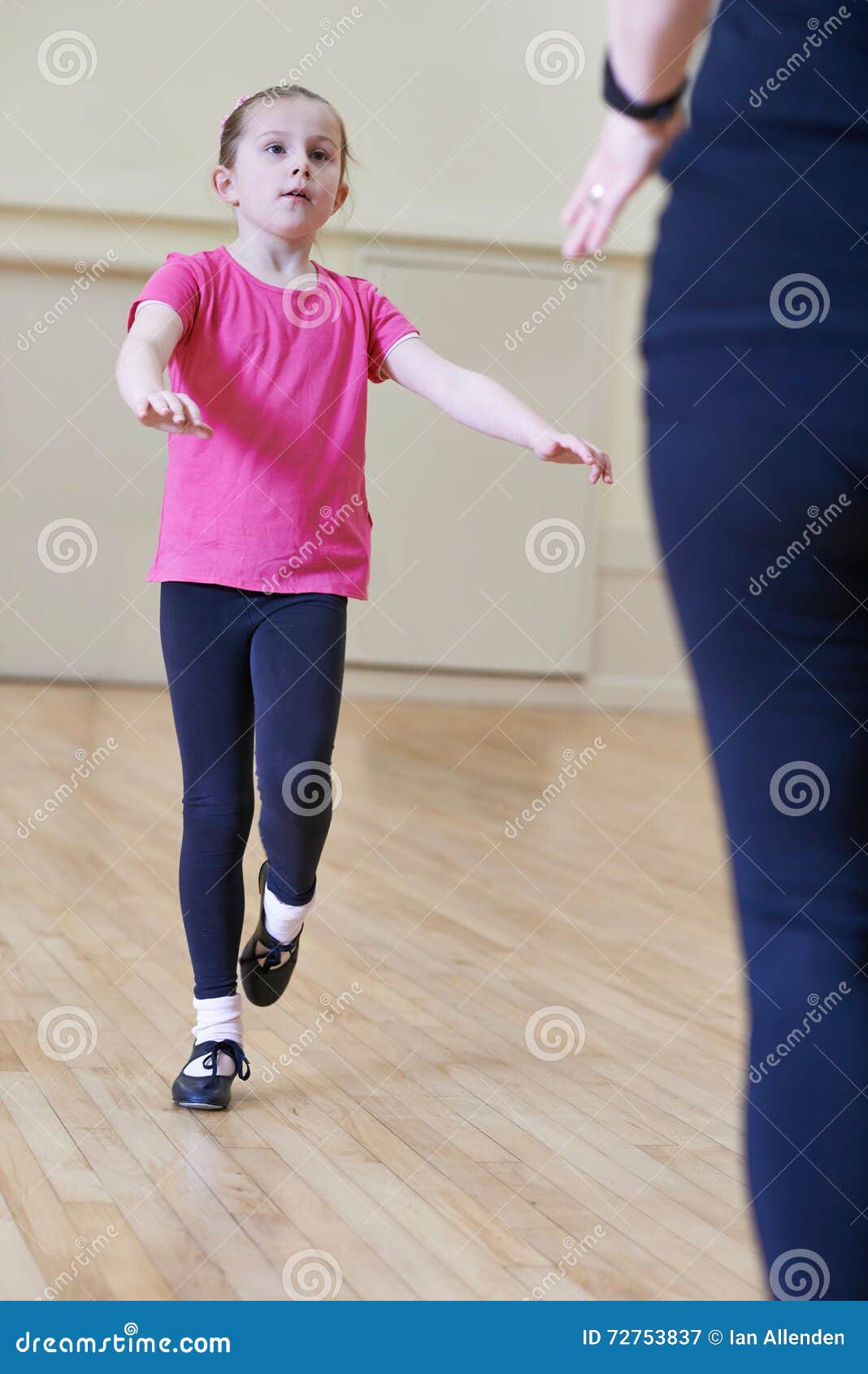 Young Girl Having Tap Dancing Lesson with Teacher Stock Image - Image ...