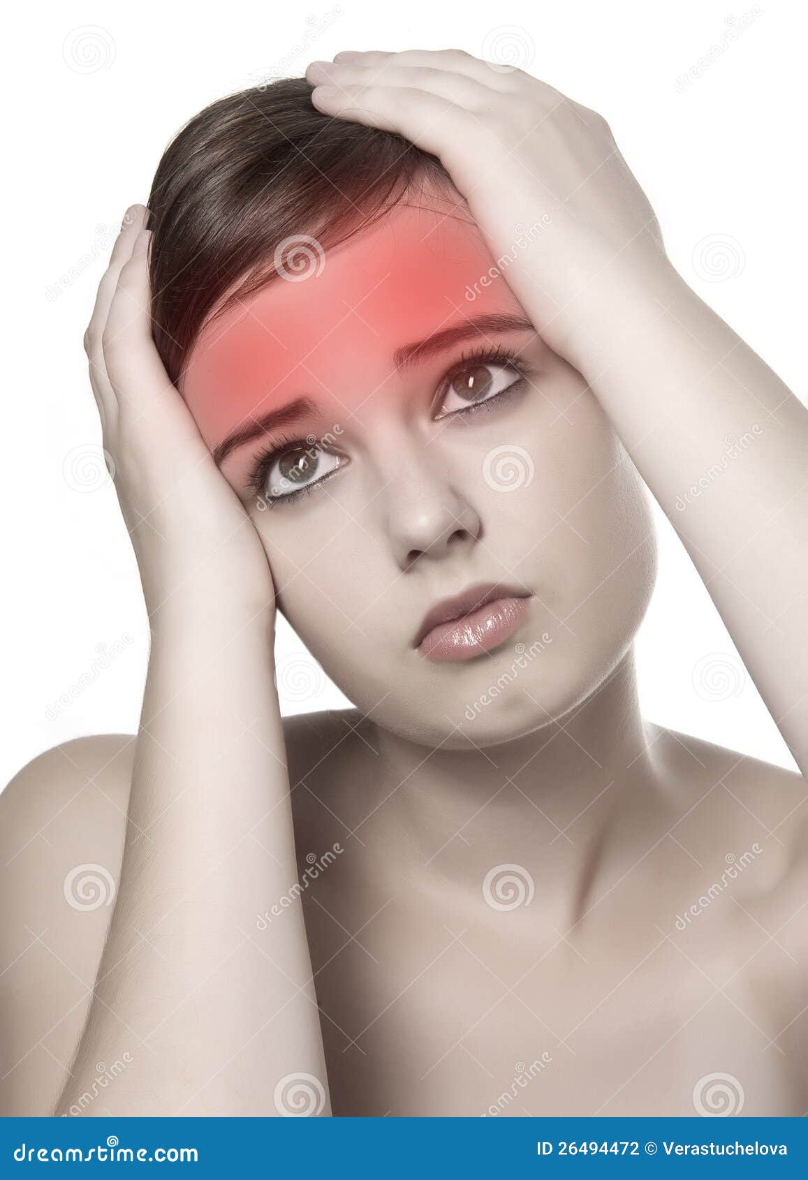 Young girl with headache stock photo. Image of beauty - 26494472