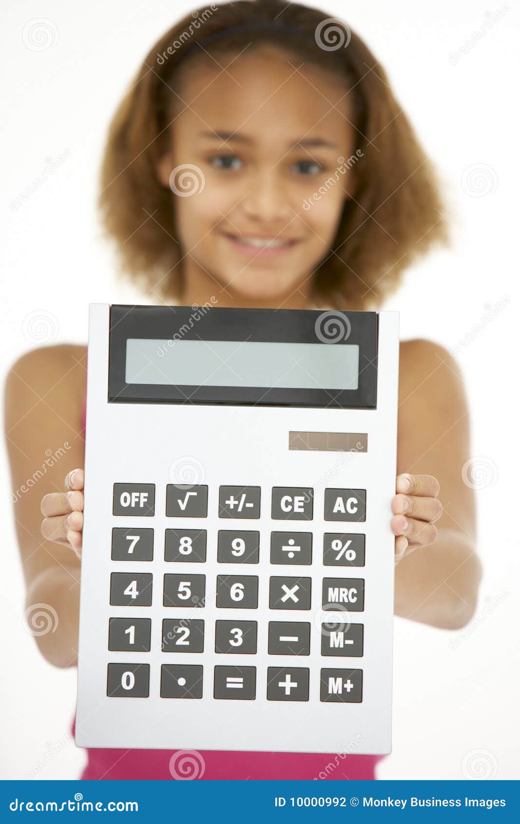 Young Girl Holding Calculator Stock Photo - Image of colour, math: 10000992