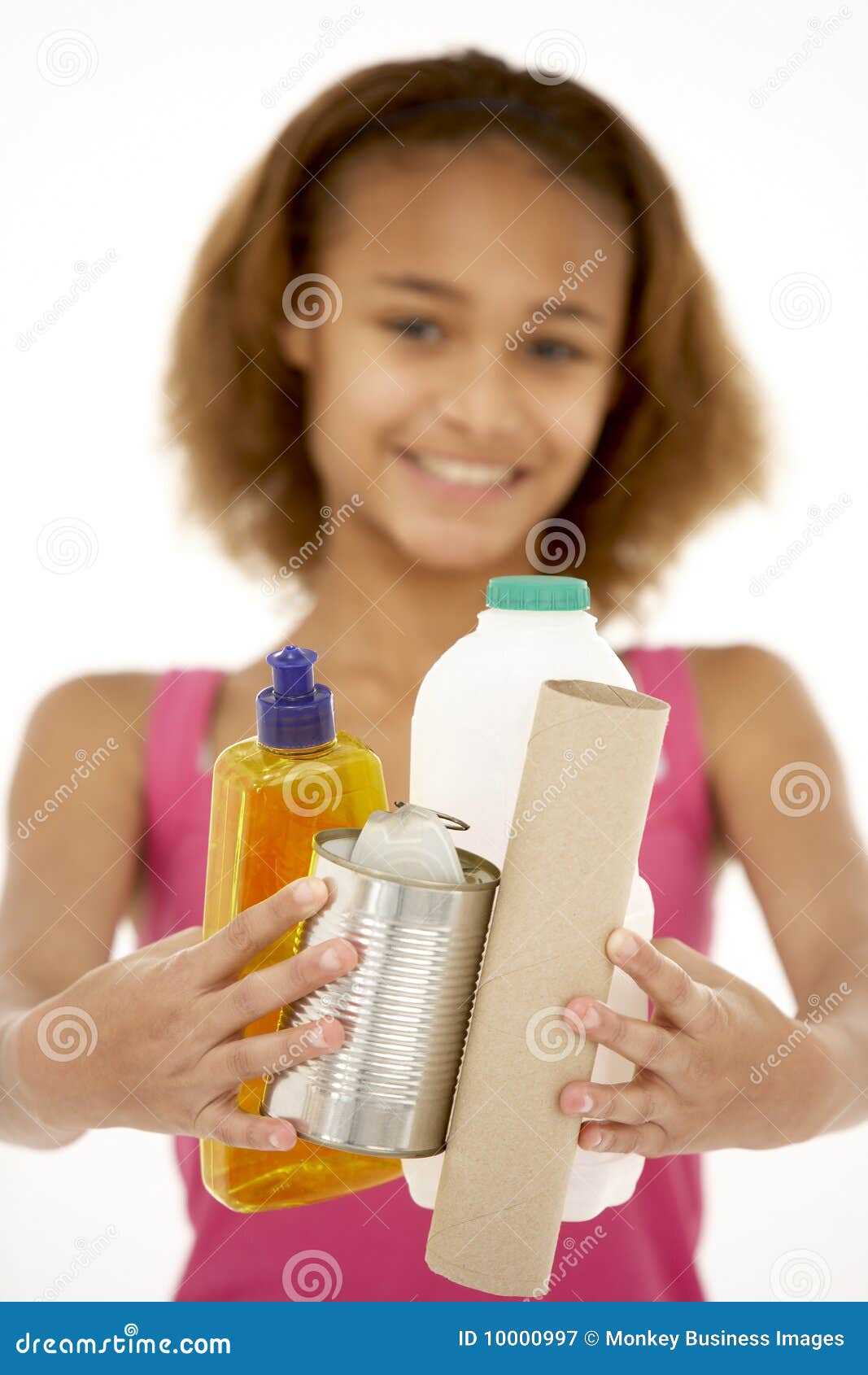 Young Girl Holding Recycling Stock Image - Image of cute, recycle: 10000997