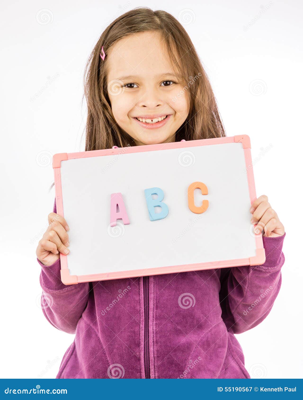 Young Girl Holding Sign with ABC Stock Image - Image of mixed, sign ...