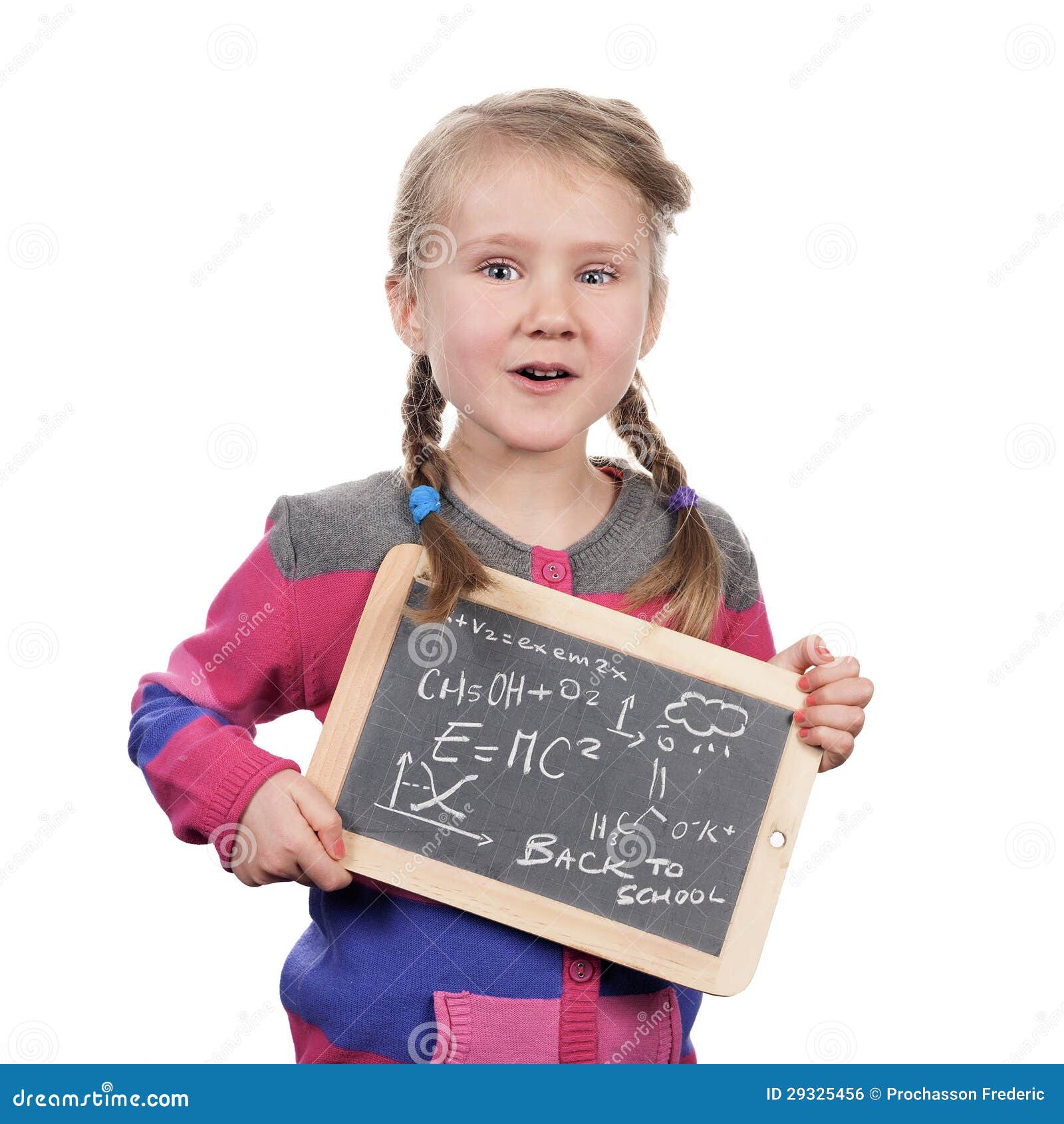 Young girl holding slate stock photo. Image of children - 29325456