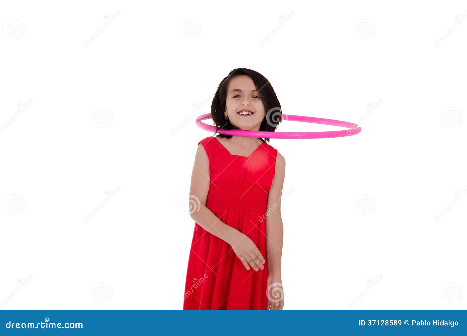 Young Girl with Hula Hoop on Her Neck Stock Image - Image of dieting ...