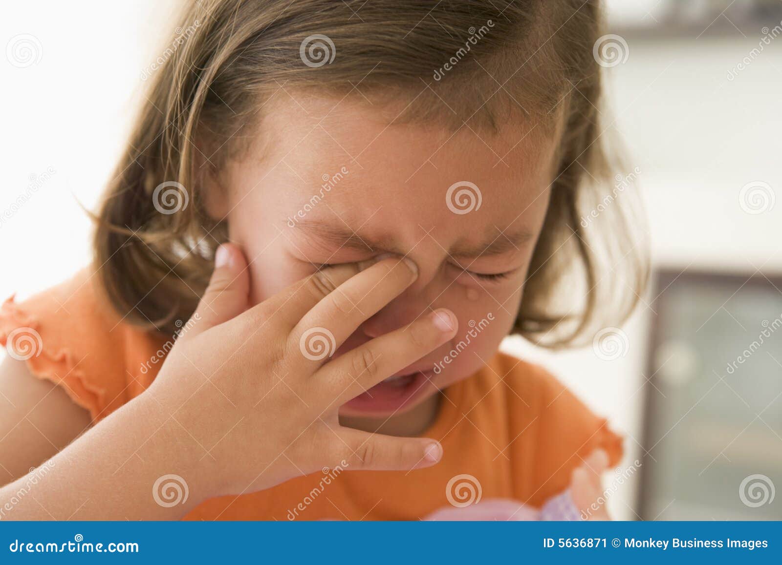 Young girl indoors crying stock image. Image of head, horizontal - 5636871