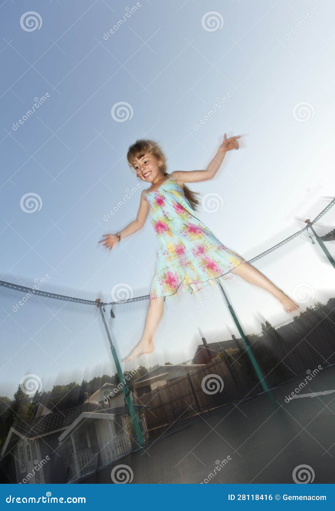 Young Girl Jump stock photo. Image of acrobat, summer - 28118416