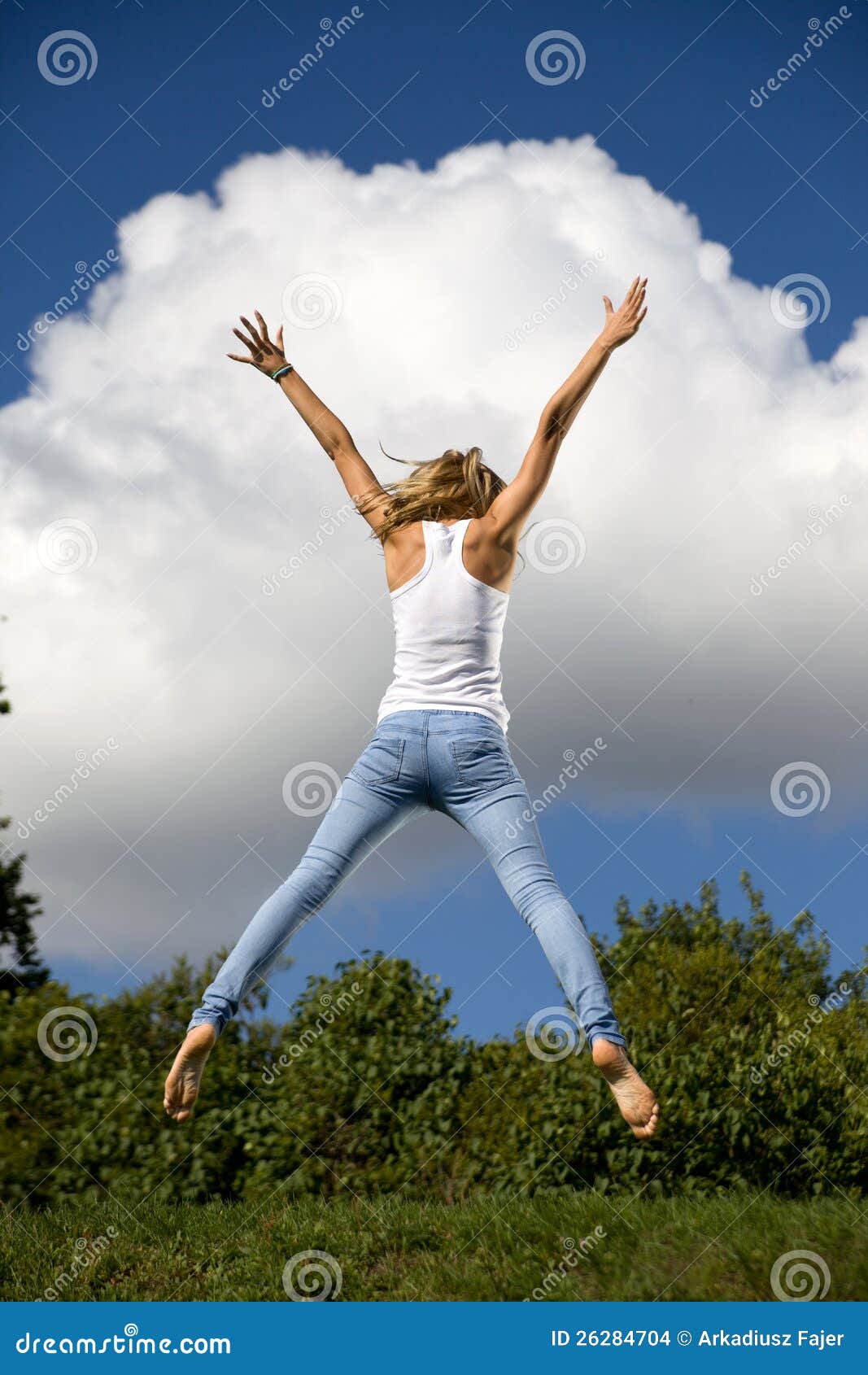 Young girl jumping stock photo. Image of view, body, happy - 26284704