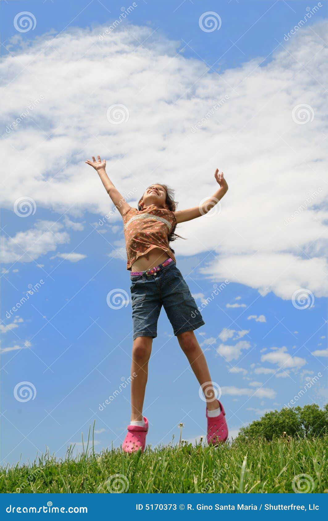 Young Girl Jumping stock image. Image of smile, happy - 5170373