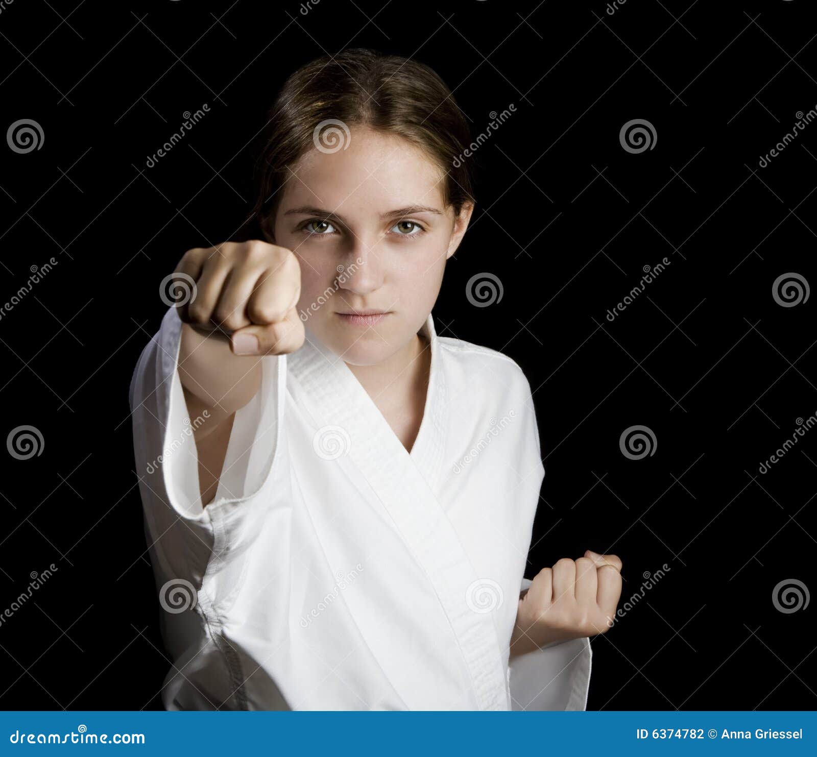 Young Girl in a Karate Stance Stock Photo - Image of martial, arts: 6374782