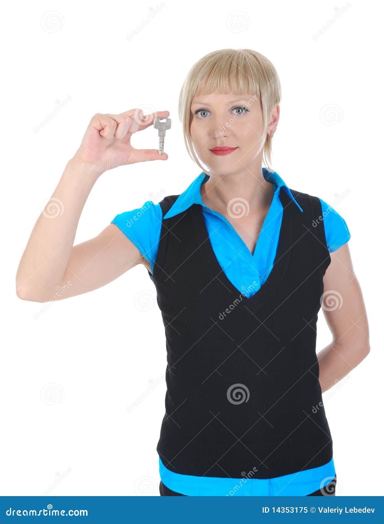 Young Girl with Key in Hand. Stock Image - Image of girls, person: 14353175