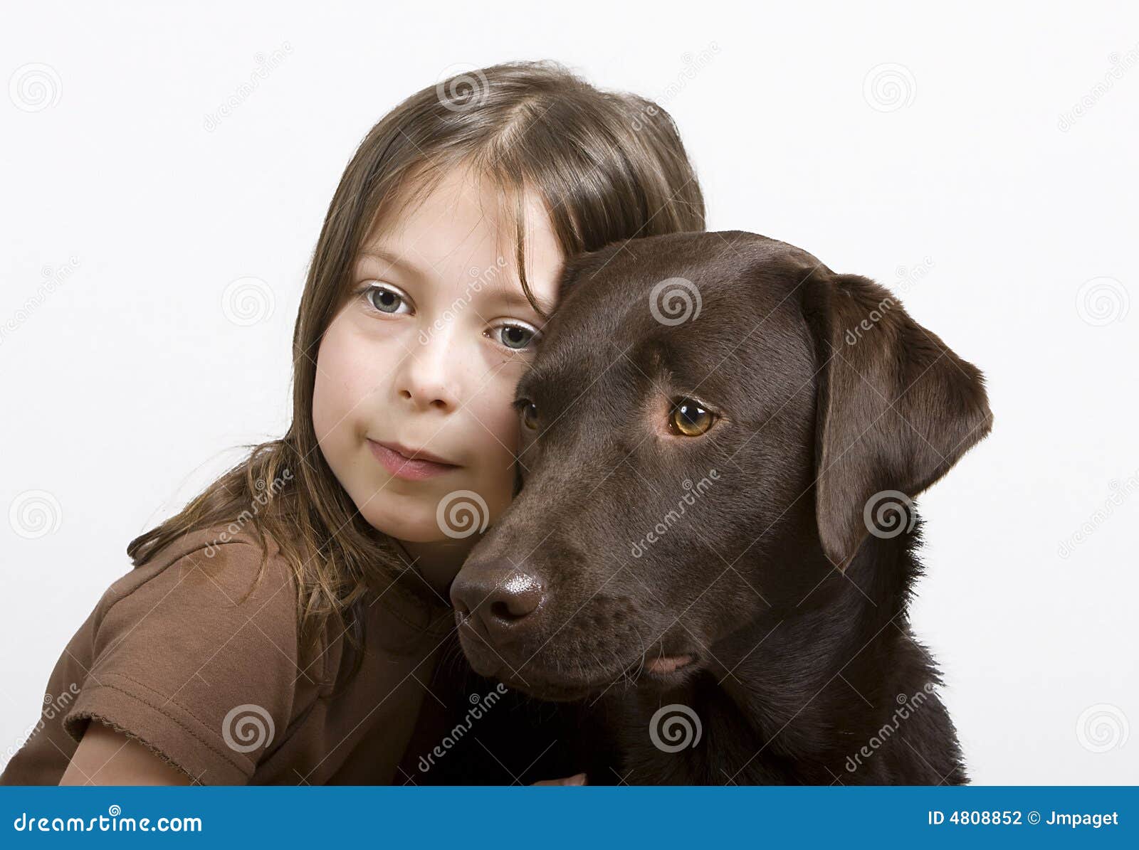 Young Girl and Labrador stock photo. Image of doggy, eyes - 4808852