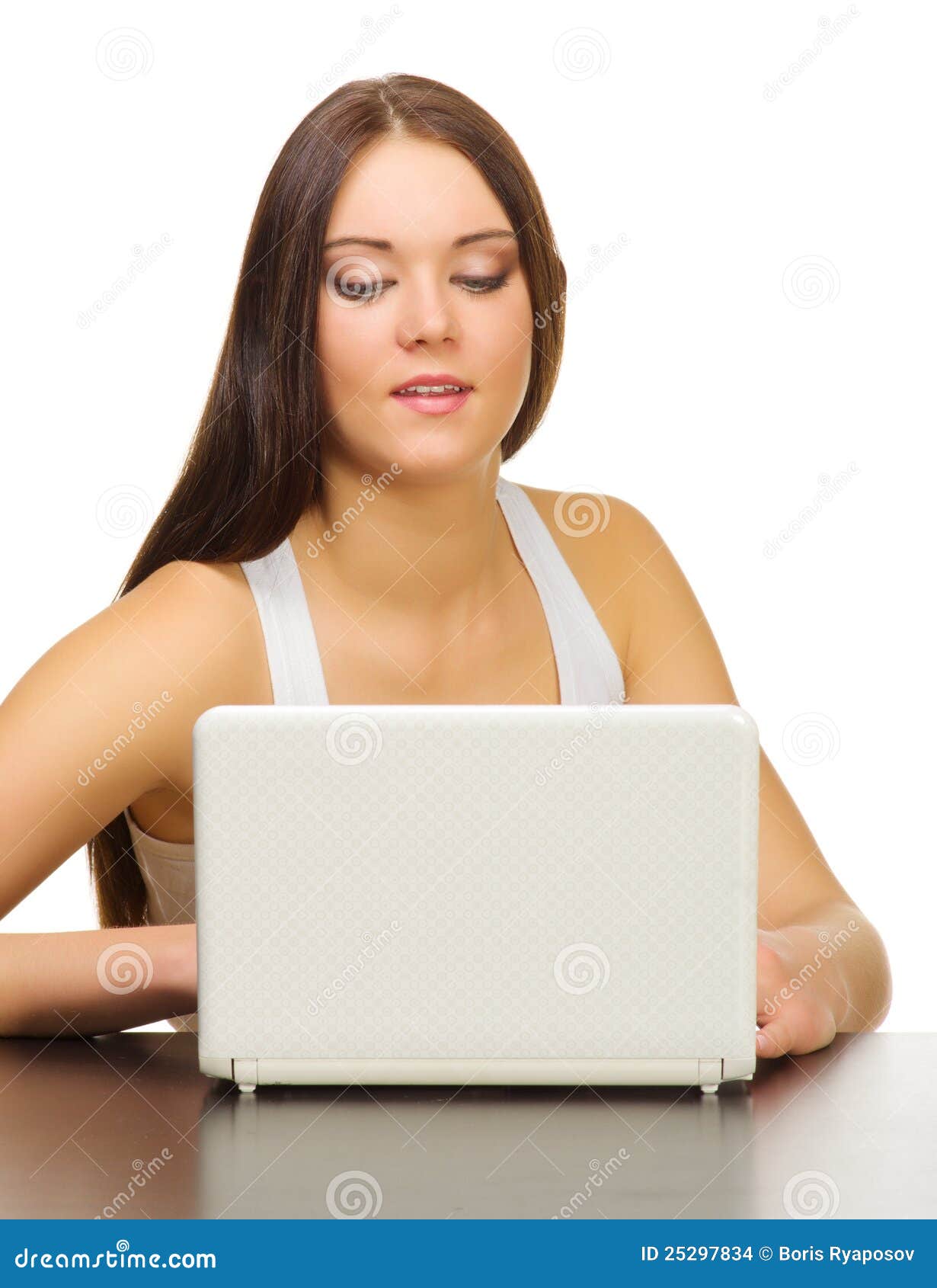 Young girl with laptop stock photo. Image of laptop, female - 25297834