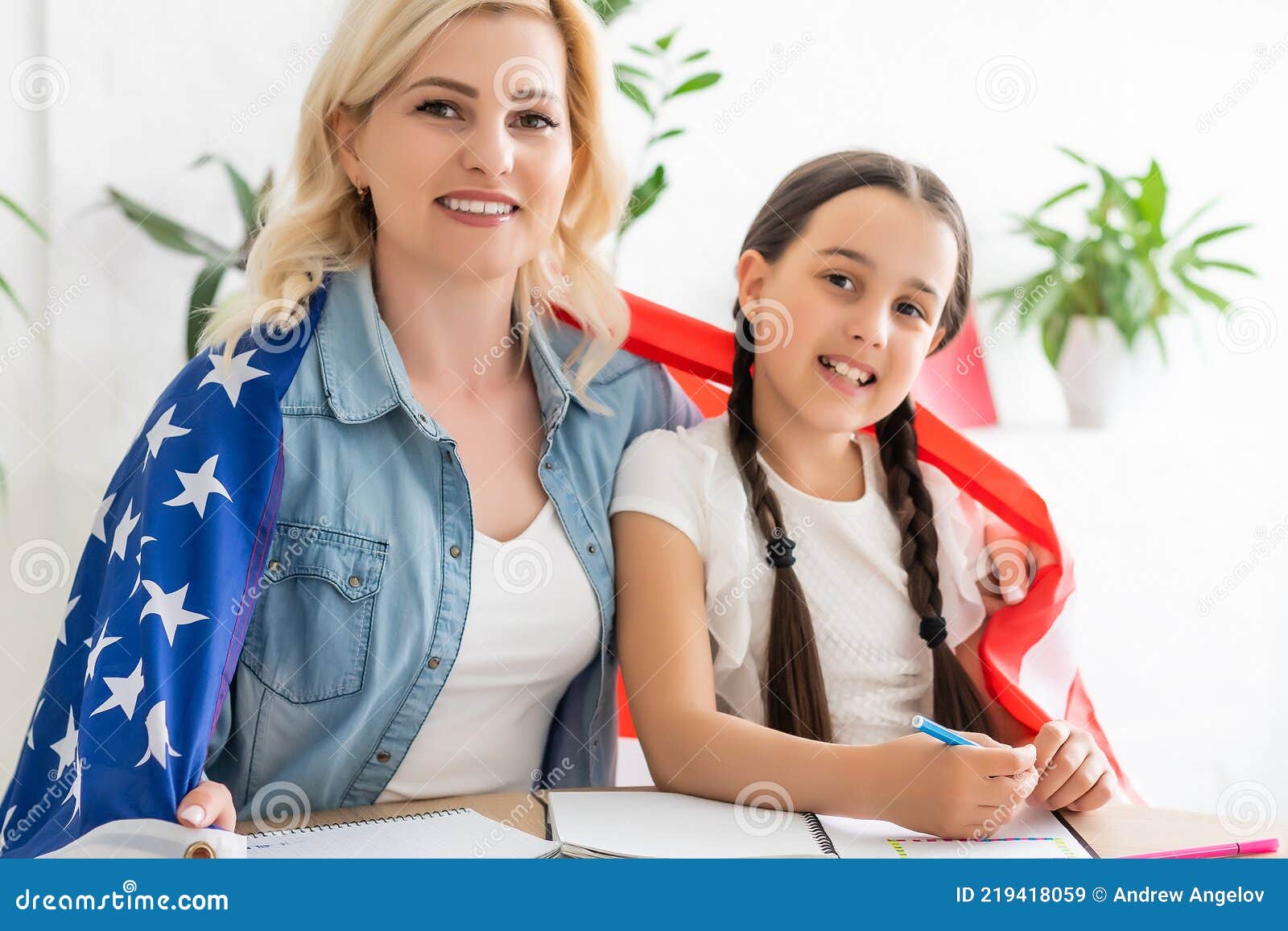 Young Girl Learning English with Teacher. Stock Image - Image of study ...