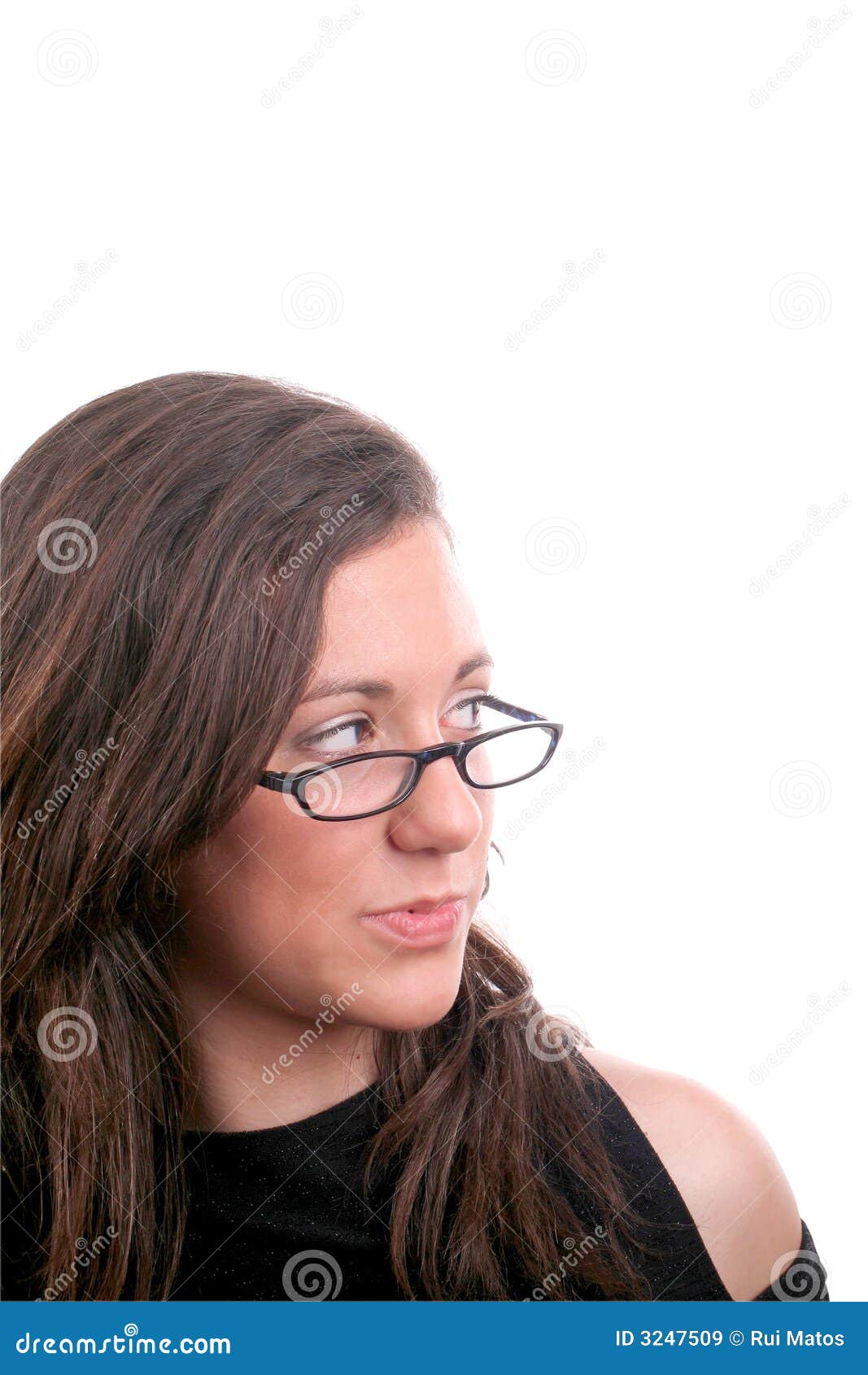 Young girl looking left stock image. Image of white, cute - 3247509