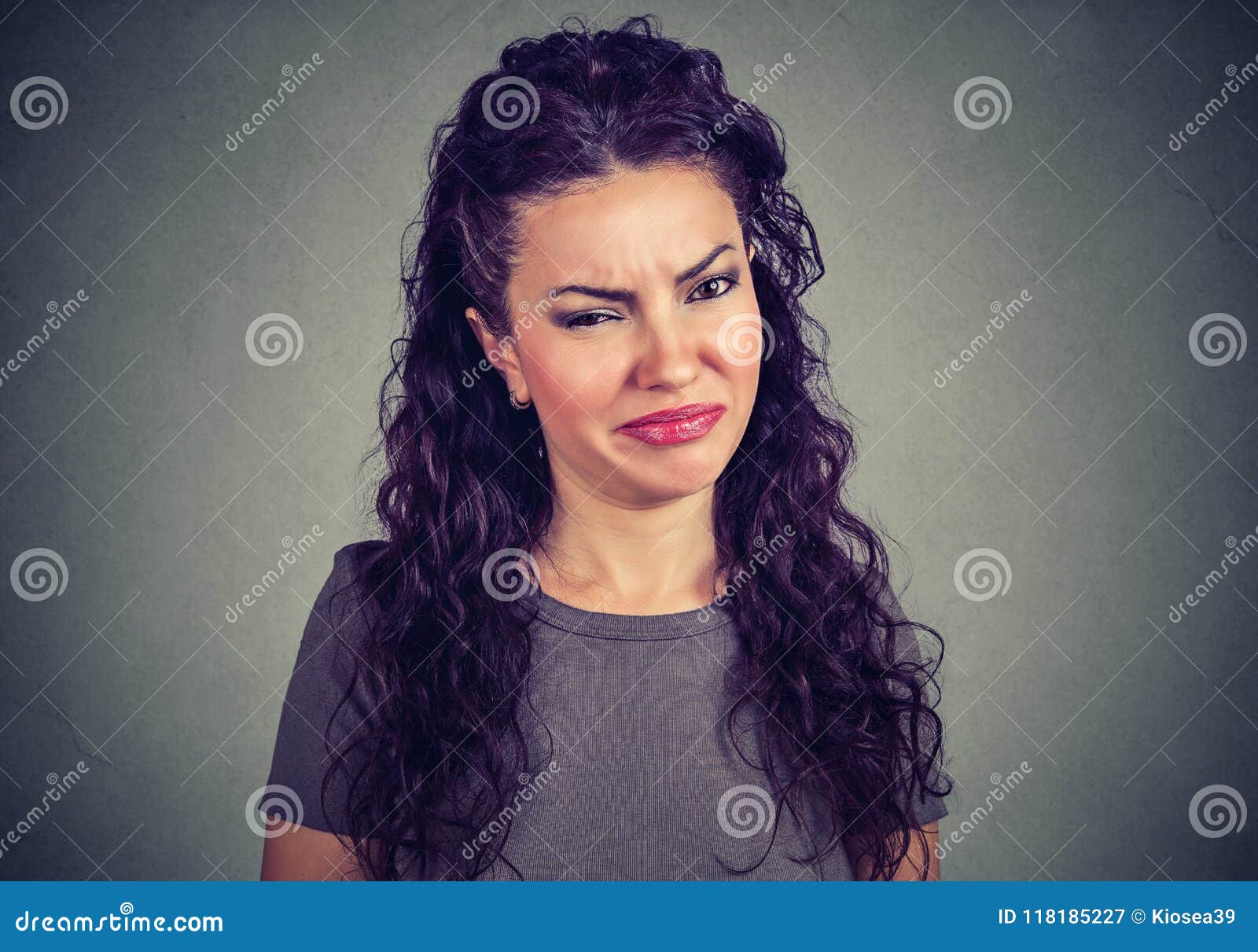 Young Girl Looking with Mistrust Stock Image - Image of mistrust, judge ...