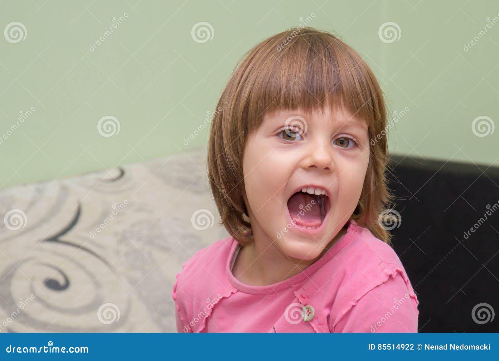 Young Girl Looking with a Shock Expression Stock Photo - Image of brown ...