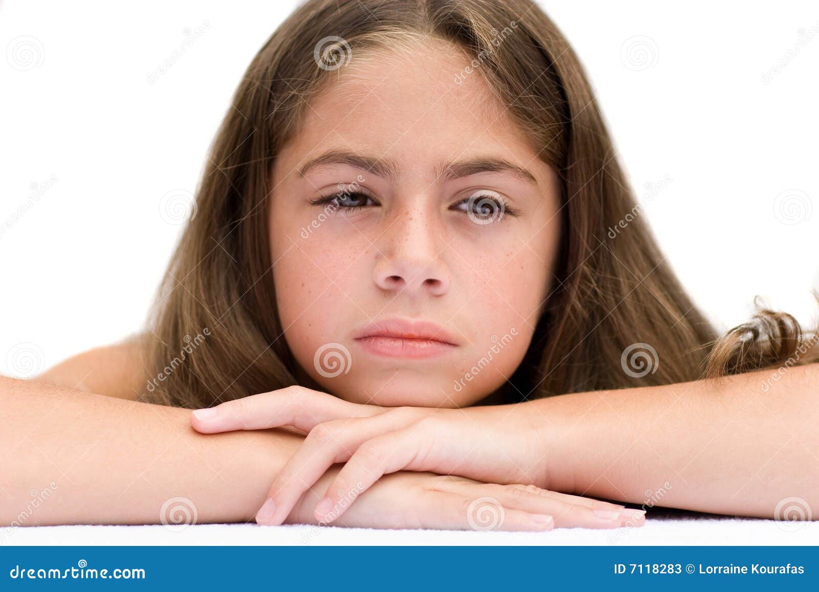 Young Girl Looking Tired stock image. Image of young, looking - 7118283