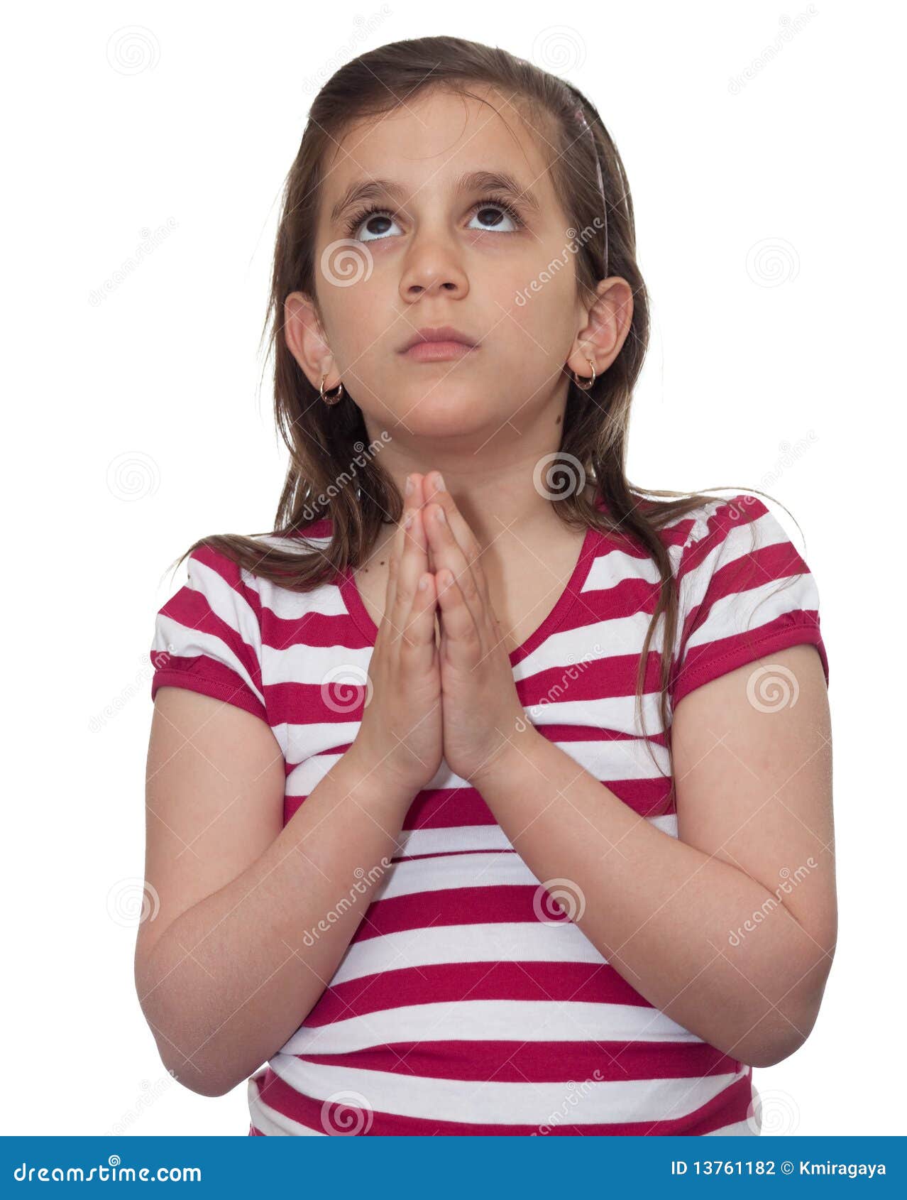 Young Girl Looking Up and Praying Stock Photo - Image of praying ...