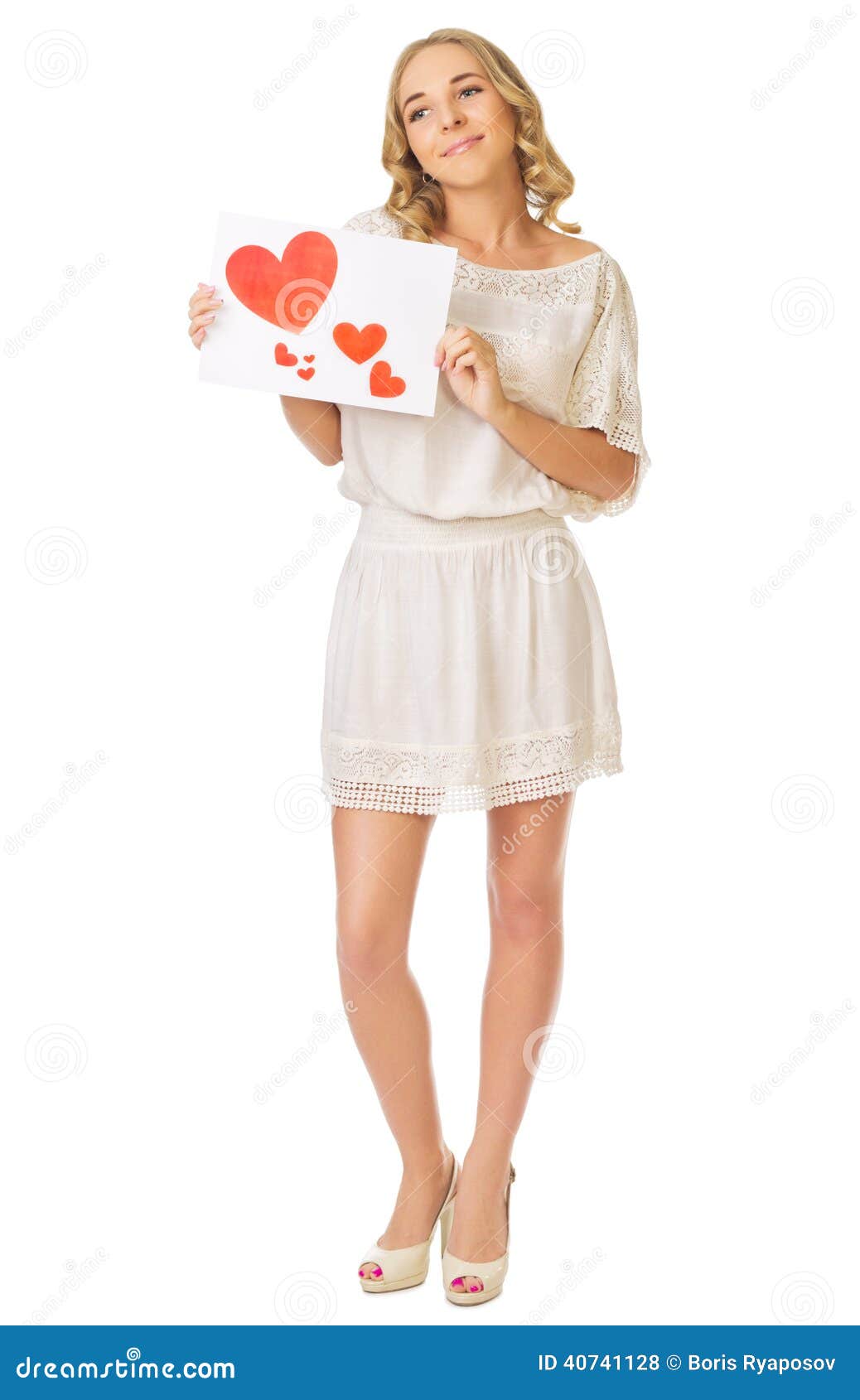 Young Girl with Love Theme Placard Stock Photo - Image of hand, paper ...