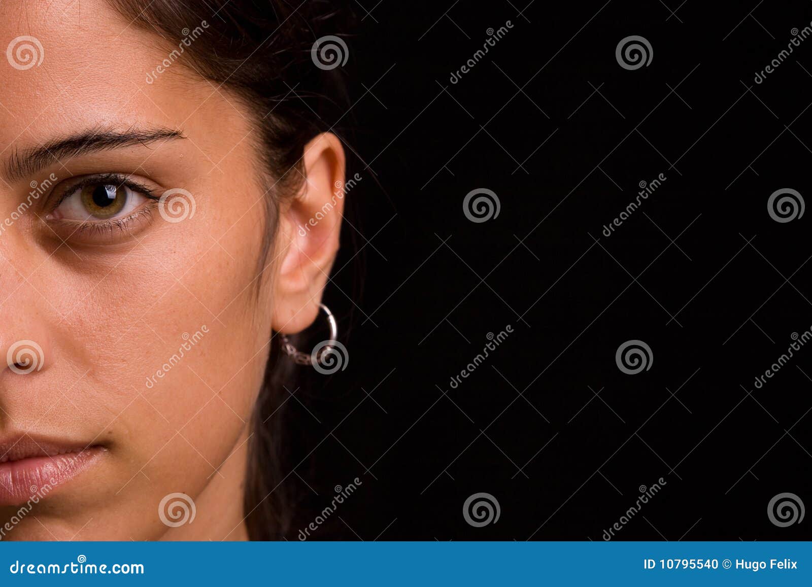 Young Girl Low Key Portrait Stock Photo - Image of expression, face ...