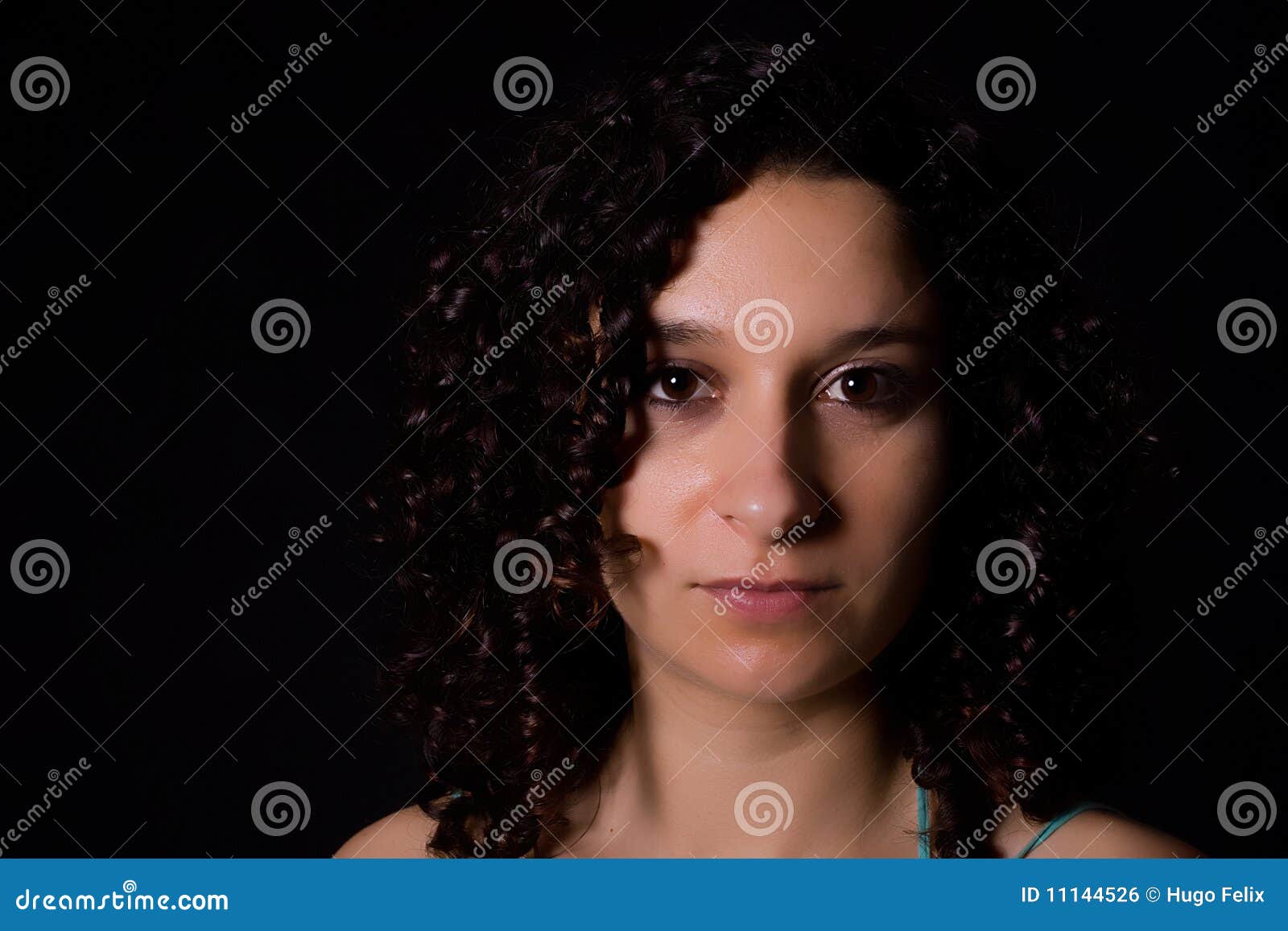 Young Girl Low Key Portrait Stock Photo - Image of cute, face: 11144526